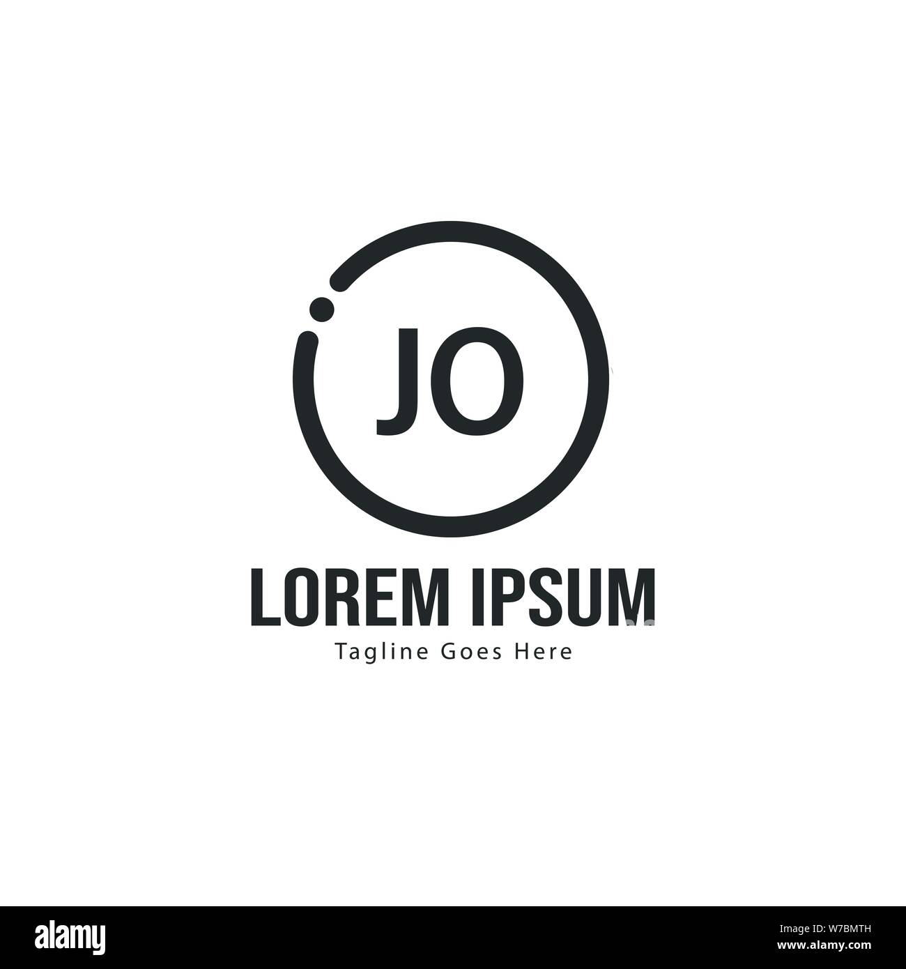 Initial JO logo template with modern frame. Minimalist JO letter logo ...