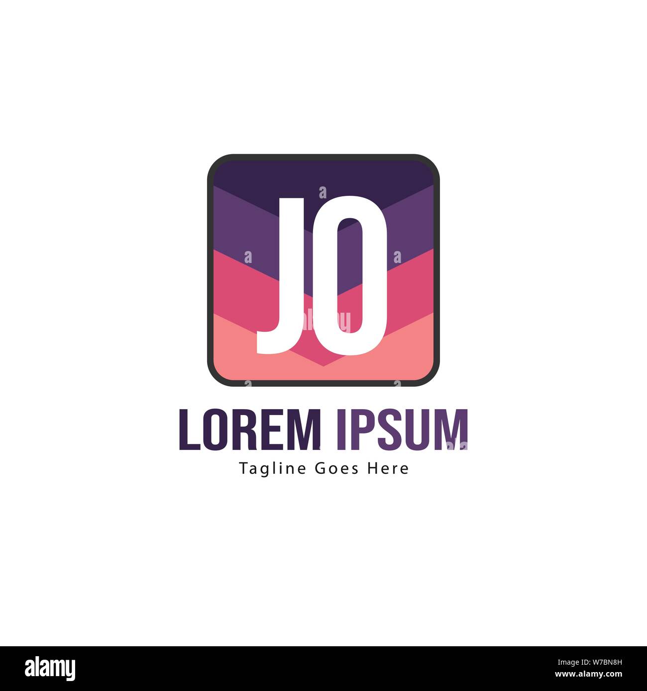Initial JO logo template with modern frame. Minimalist JO letter logo ...