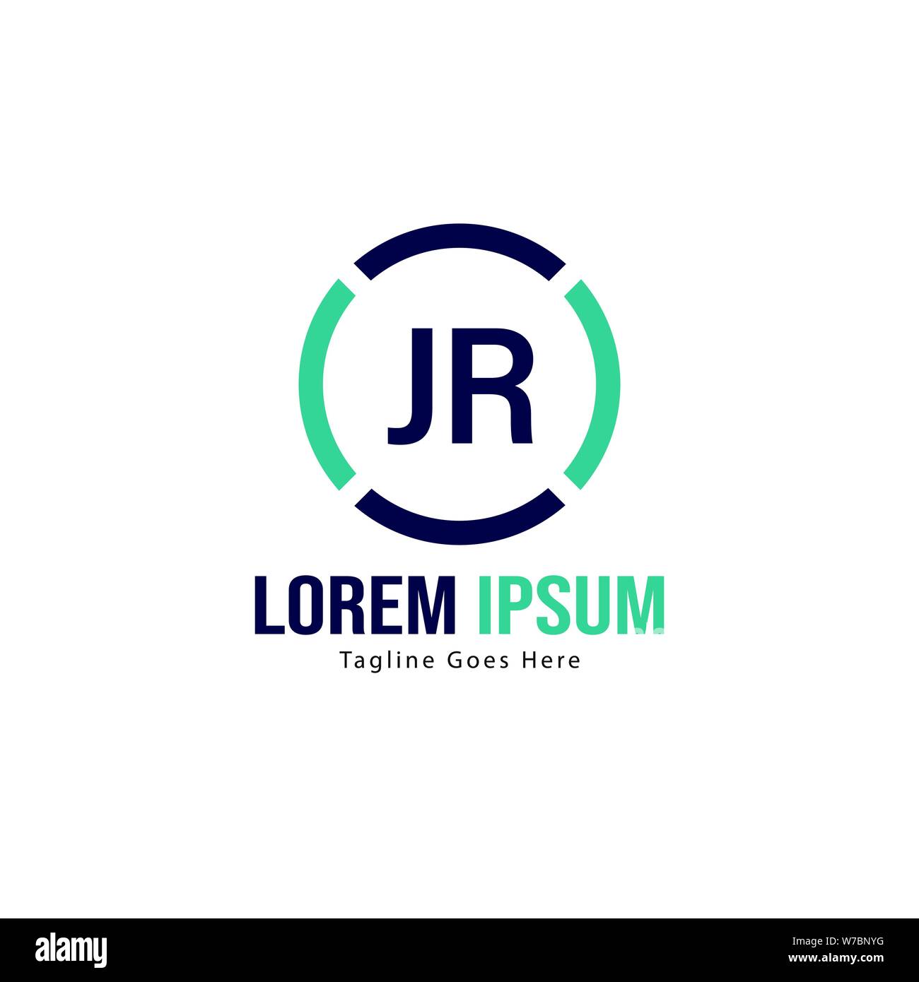 Initial JR logo template with modern frame. Minimalist JR letter logo ...