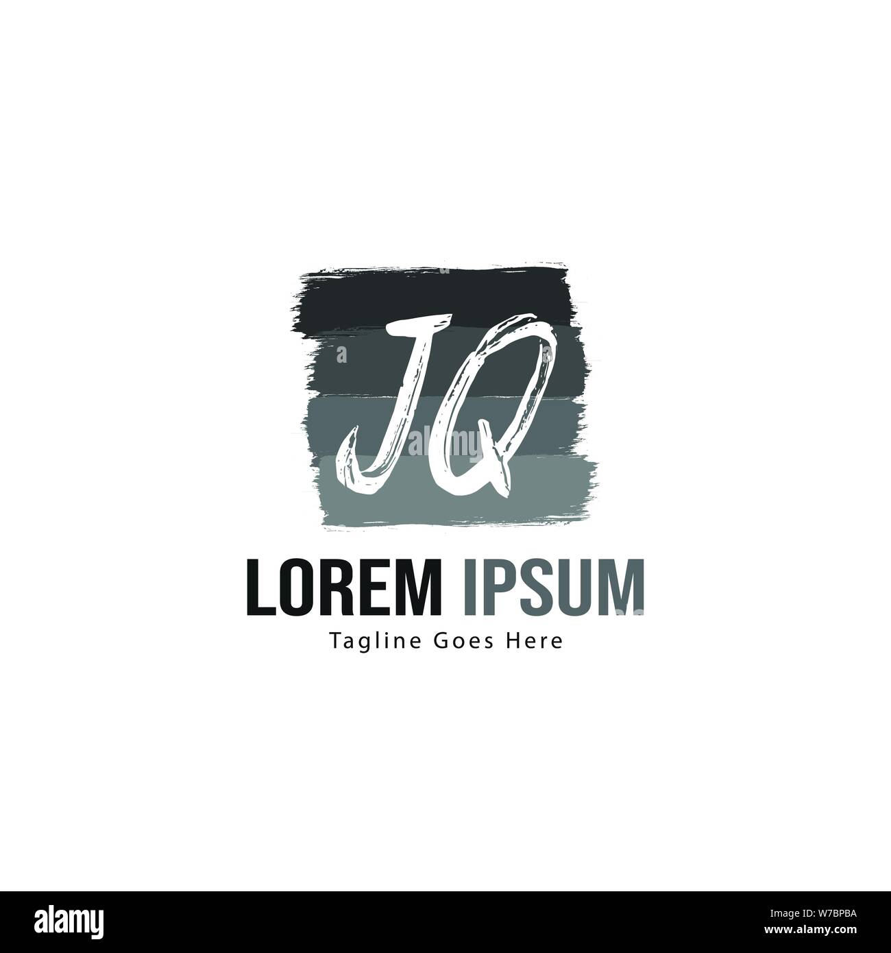 Initial JQ logo template with modern frame. Minimalist JQ letter logo ...