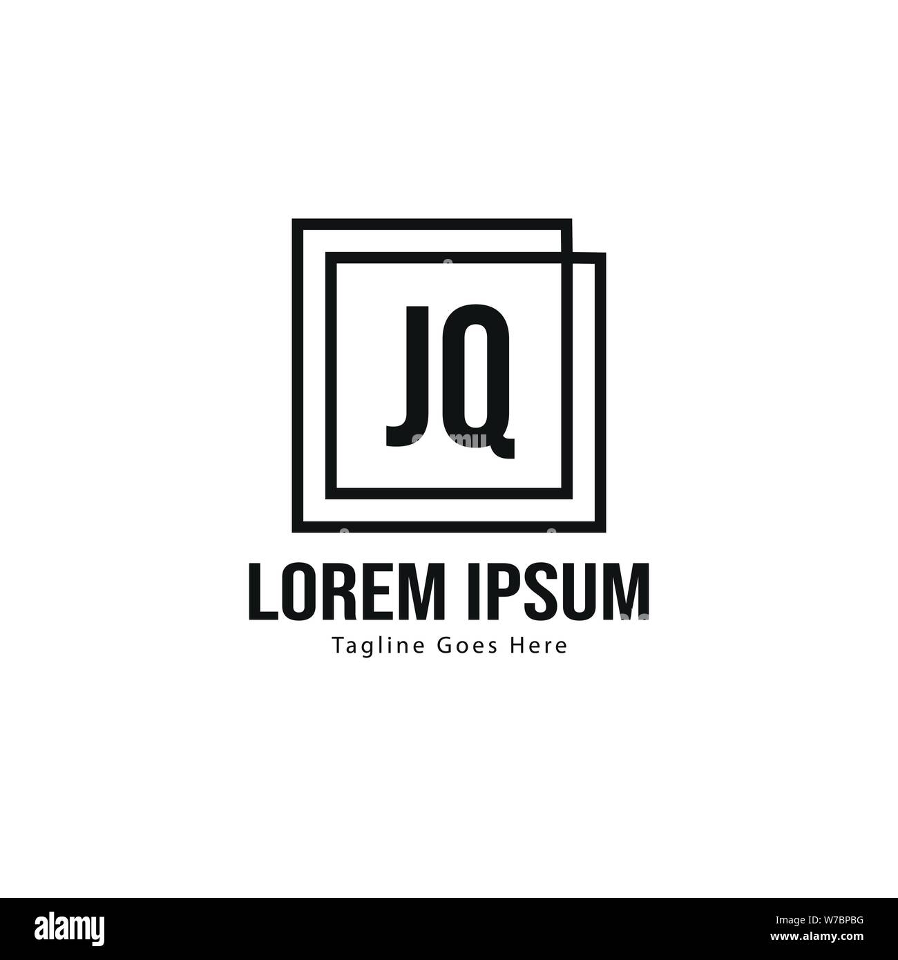 Initial JQ logo template with modern frame. Minimalist JQ letter logo ...