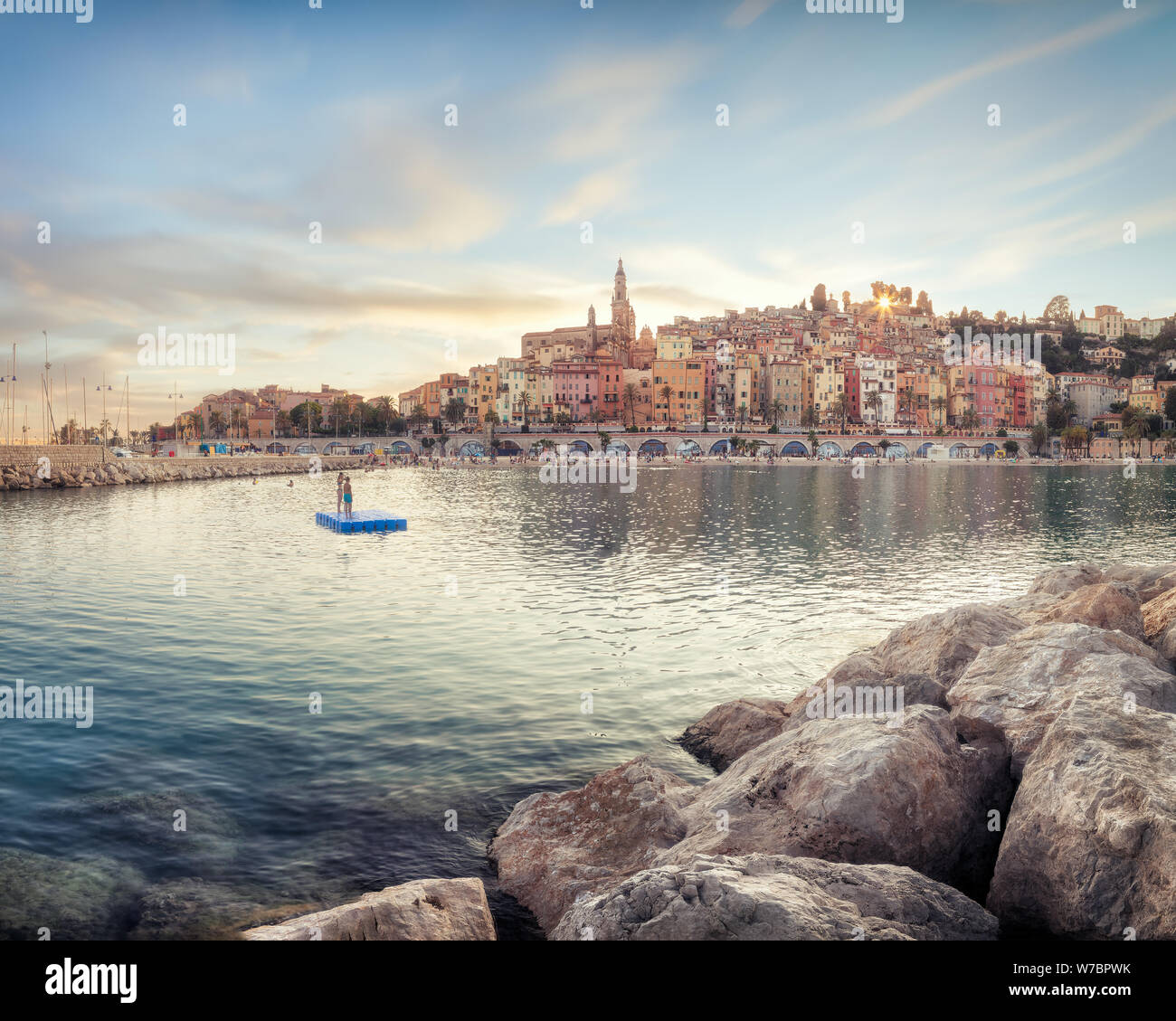 Menton france street basilica hi-res stock photography and images - Alamy