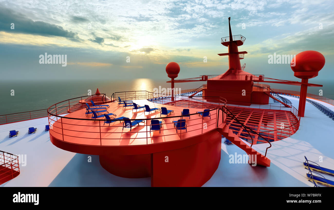 Huge luxury cruise ship 3d rendering Stock Photo - Alamy
