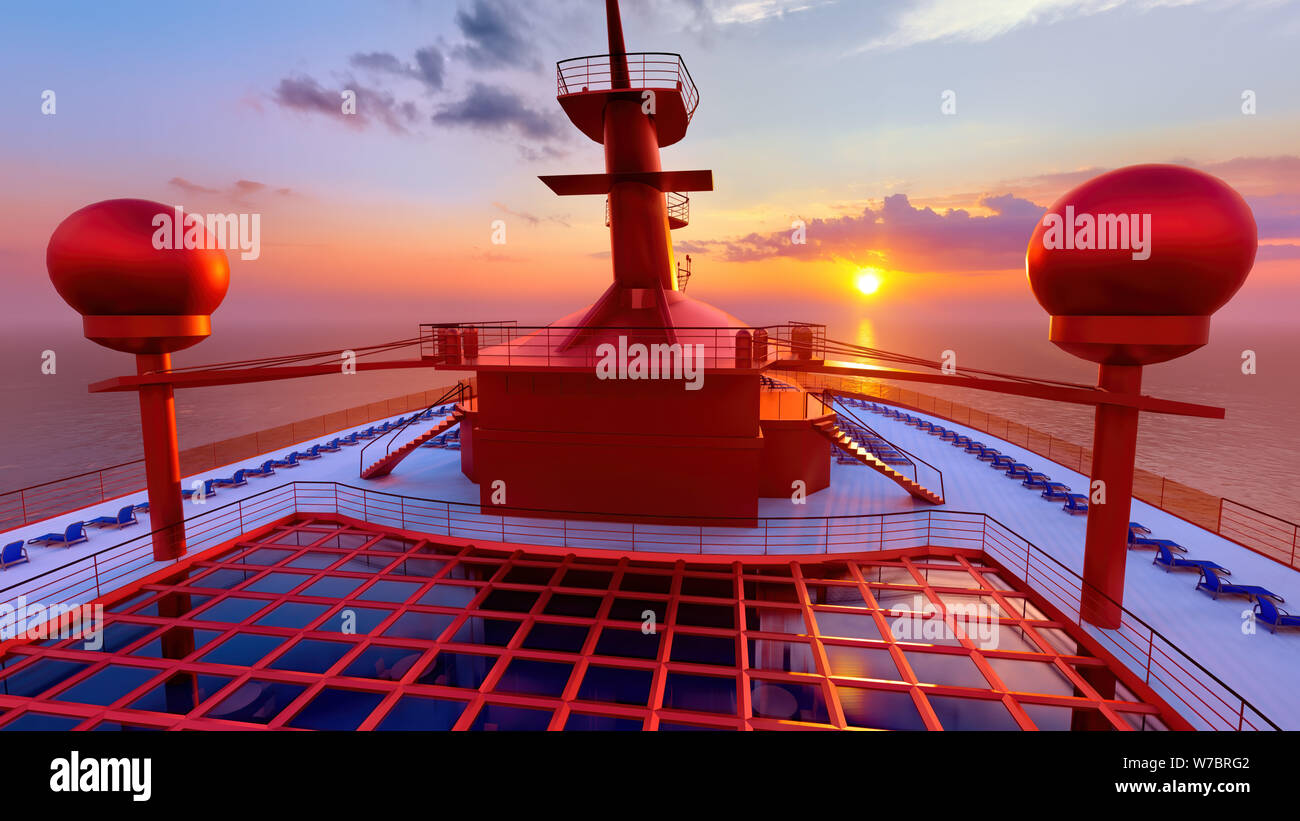 Huge luxury cruise ship 3d rendering Stock Photo - Alamy