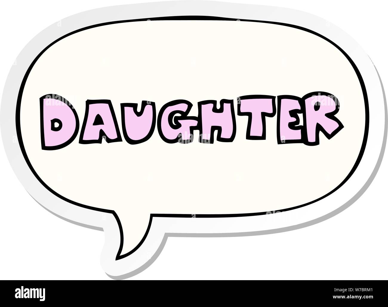 cartoon word daughter with speech bubble sticker Stock Vector Image ...