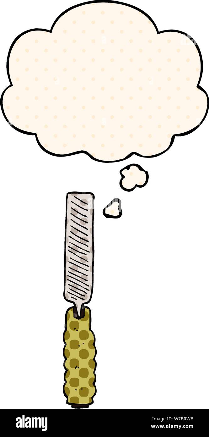 cartoon metal file with thought bubble in comic book style Stock Vector ...