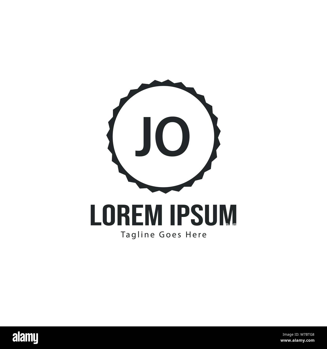 Initial JO logo template with modern frame. Minimalist JO letter logo ...