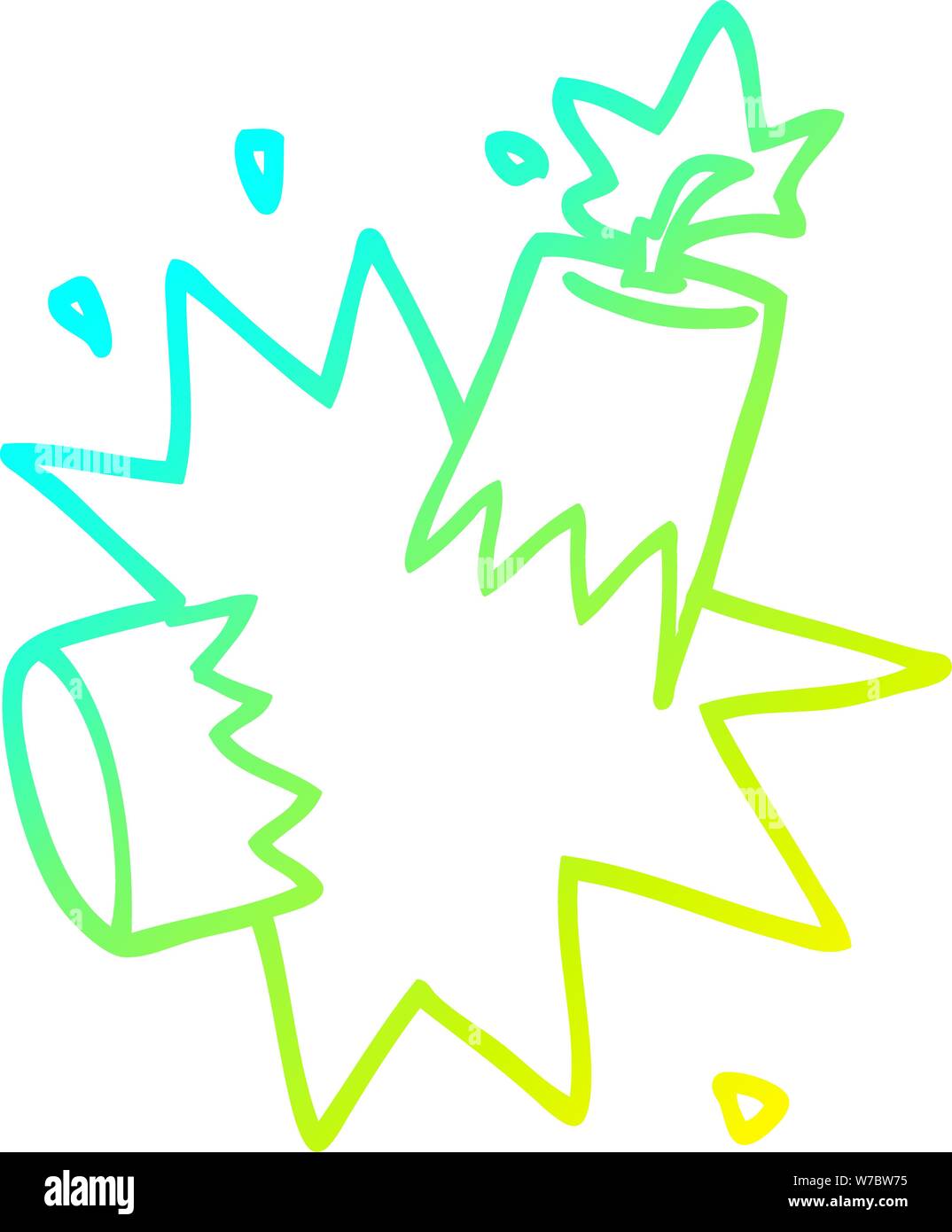 cold gradient line drawing of a cartoon dynamite Stock Vector Image ...