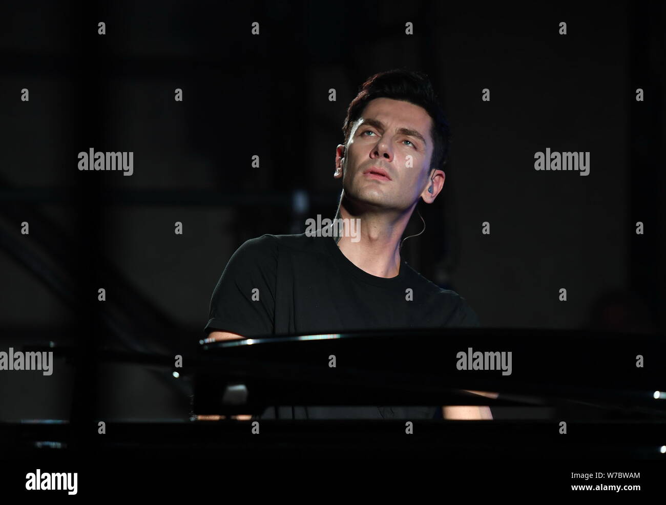 Croatian pianist Maksim Mrvica performs during a launch event for "2018 ...