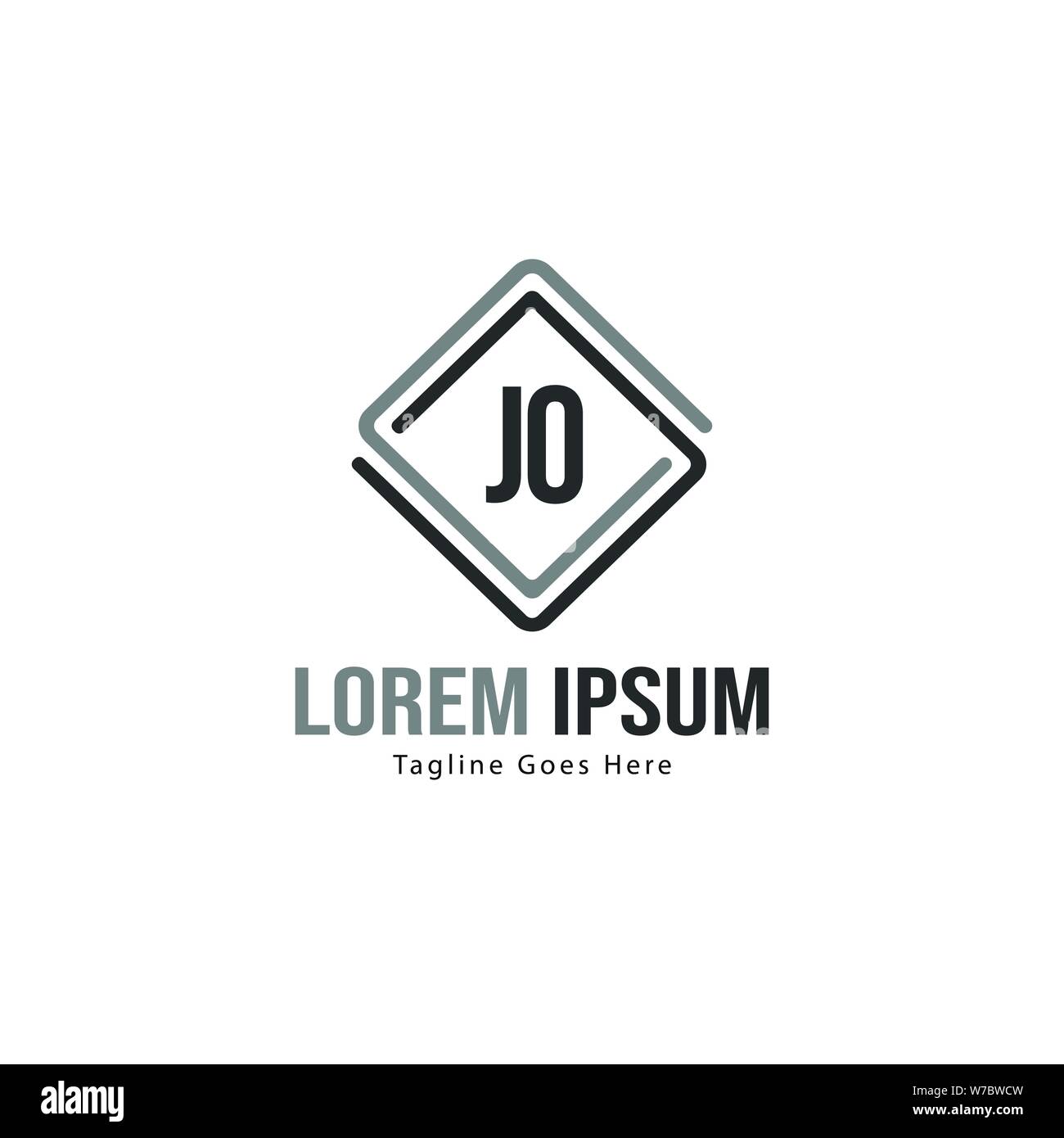 Initial JO logo template with modern frame. Minimalist JO letter logo ...