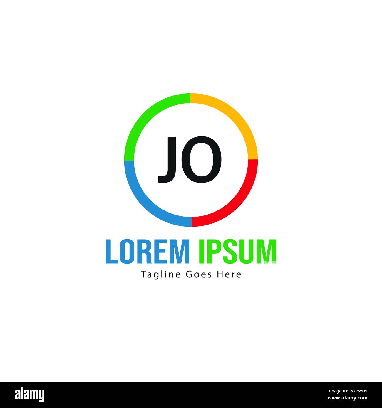 Initial JO logo template with modern frame. Minimalist JO letter logo ...