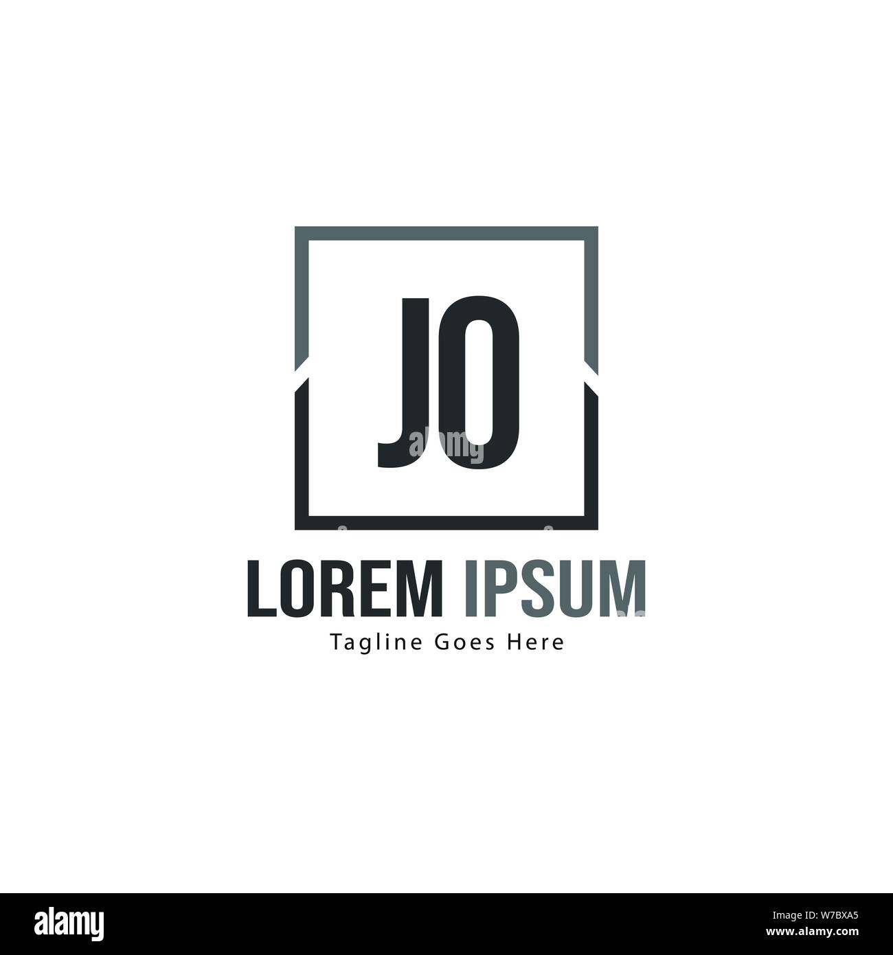 Initial JO logo template with modern frame. Minimalist JO letter logo ...