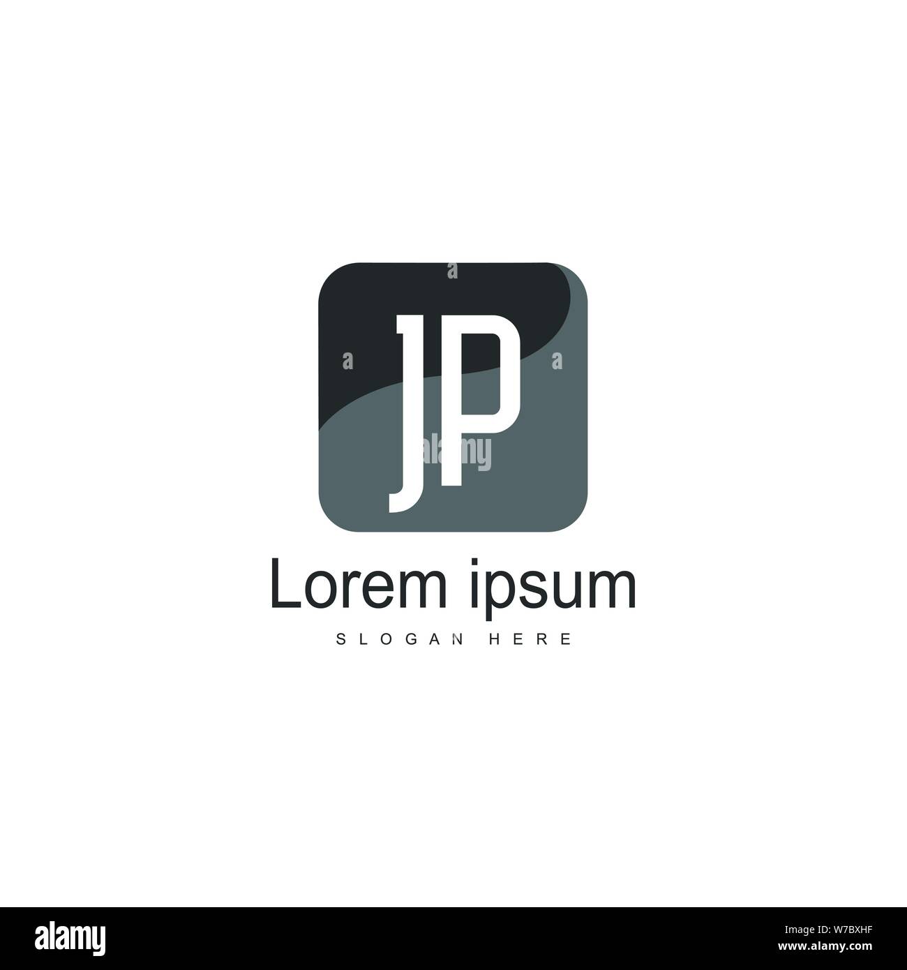 Initial JP logo template with modern frame. Minimalist JP letter logo ...