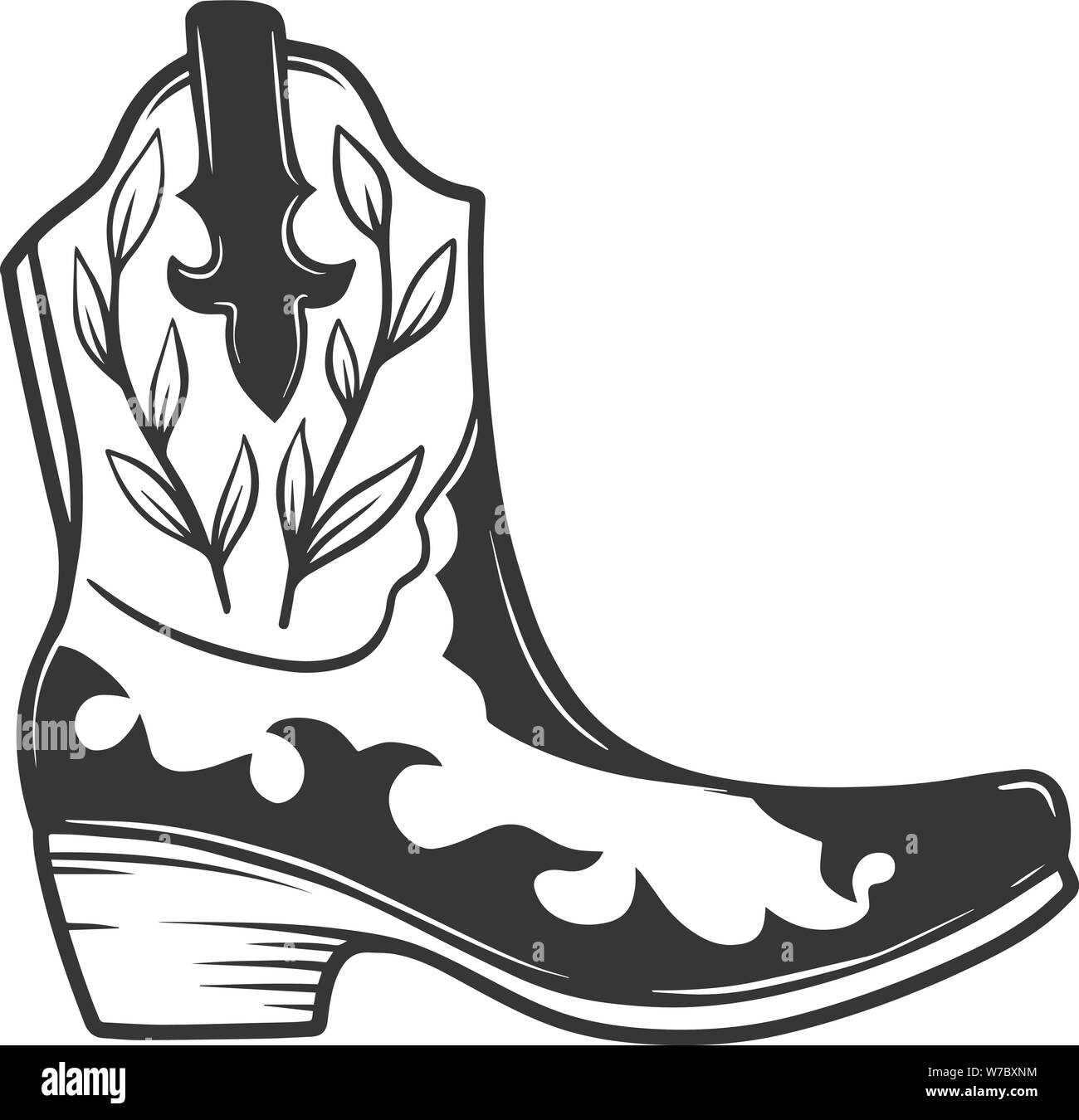 Cowboy Boot Outline Clip Art
