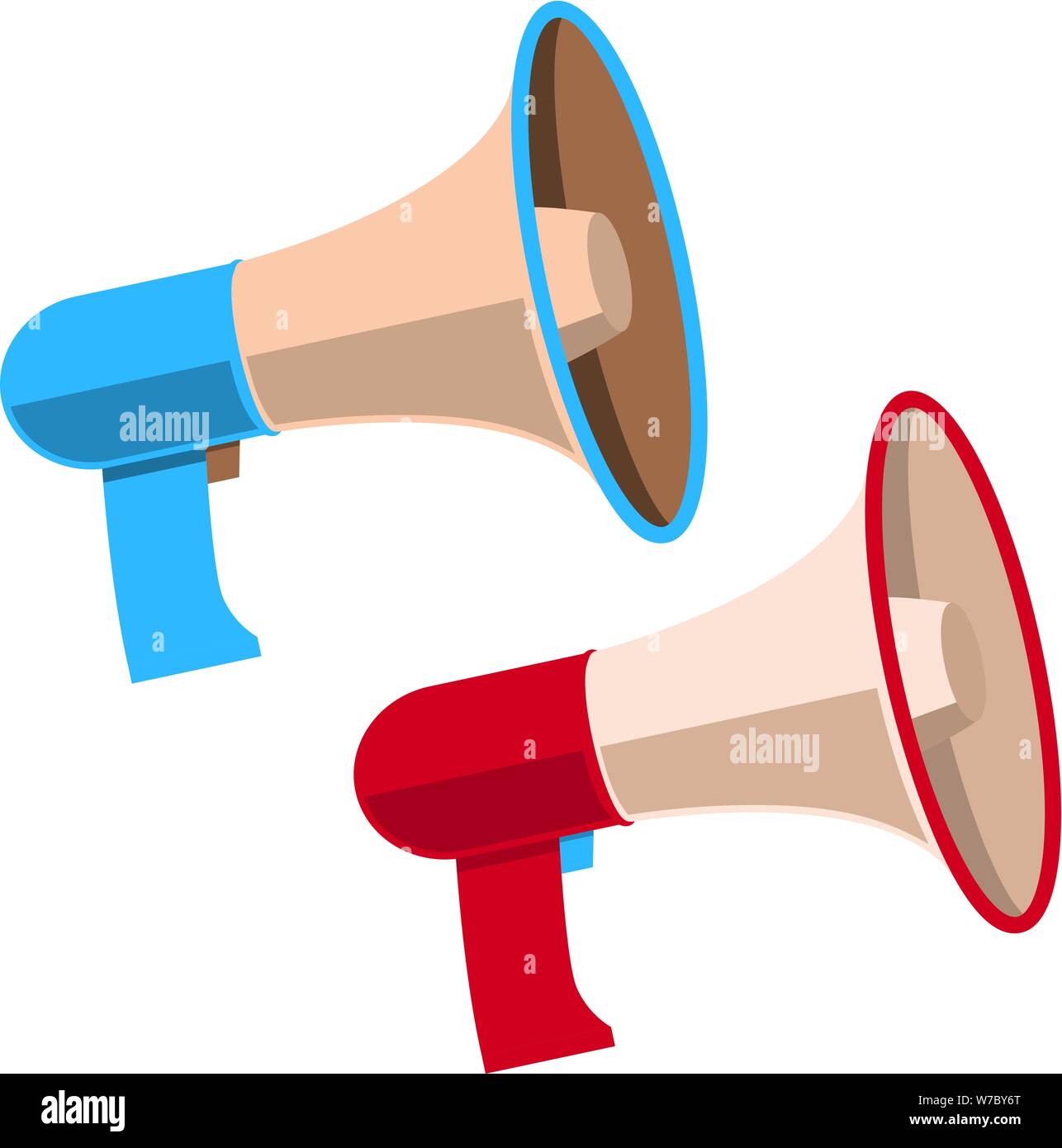 Megaphone illustration in flat style isolated on white background ...