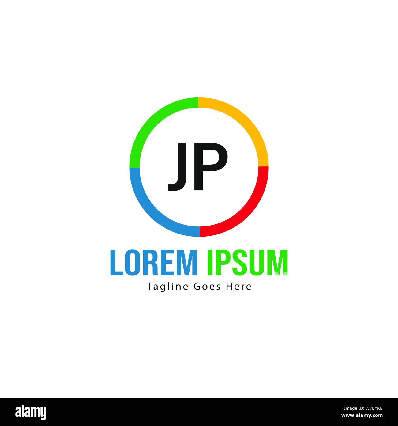 Initial JP logo template with modern frame. Minimalist JP letter logo ...