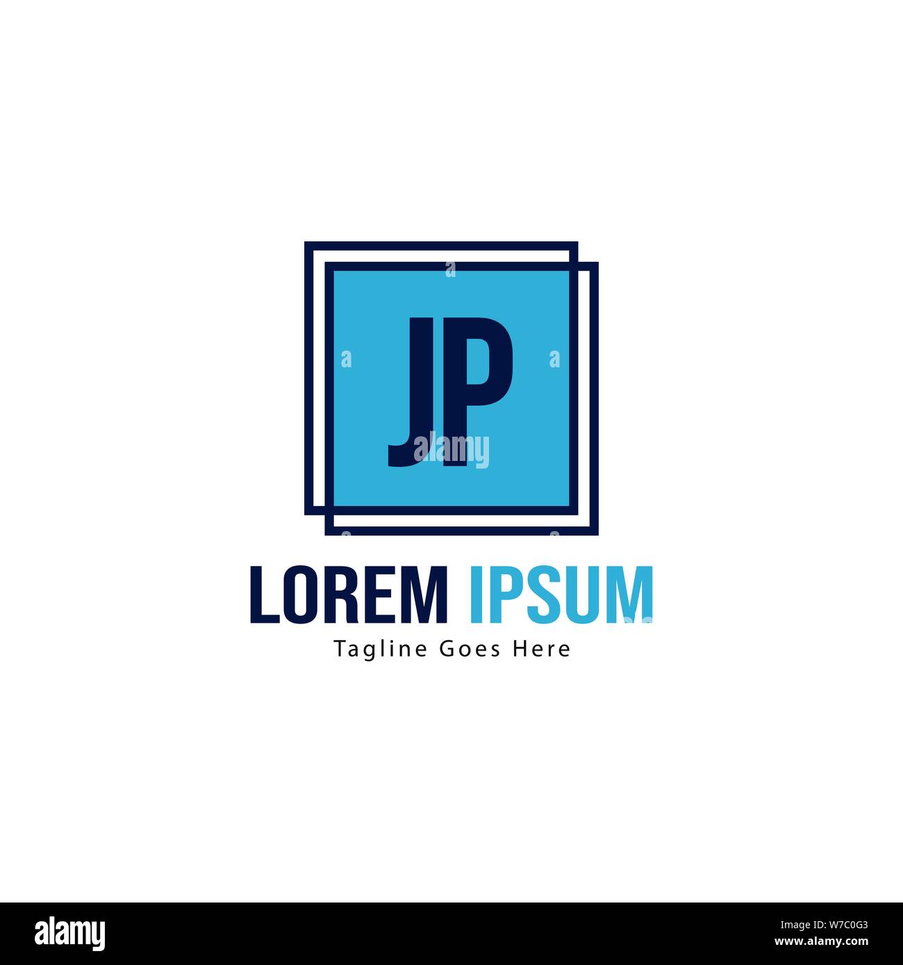 Initial JP logo template with modern frame. Minimalist JP letter logo ...