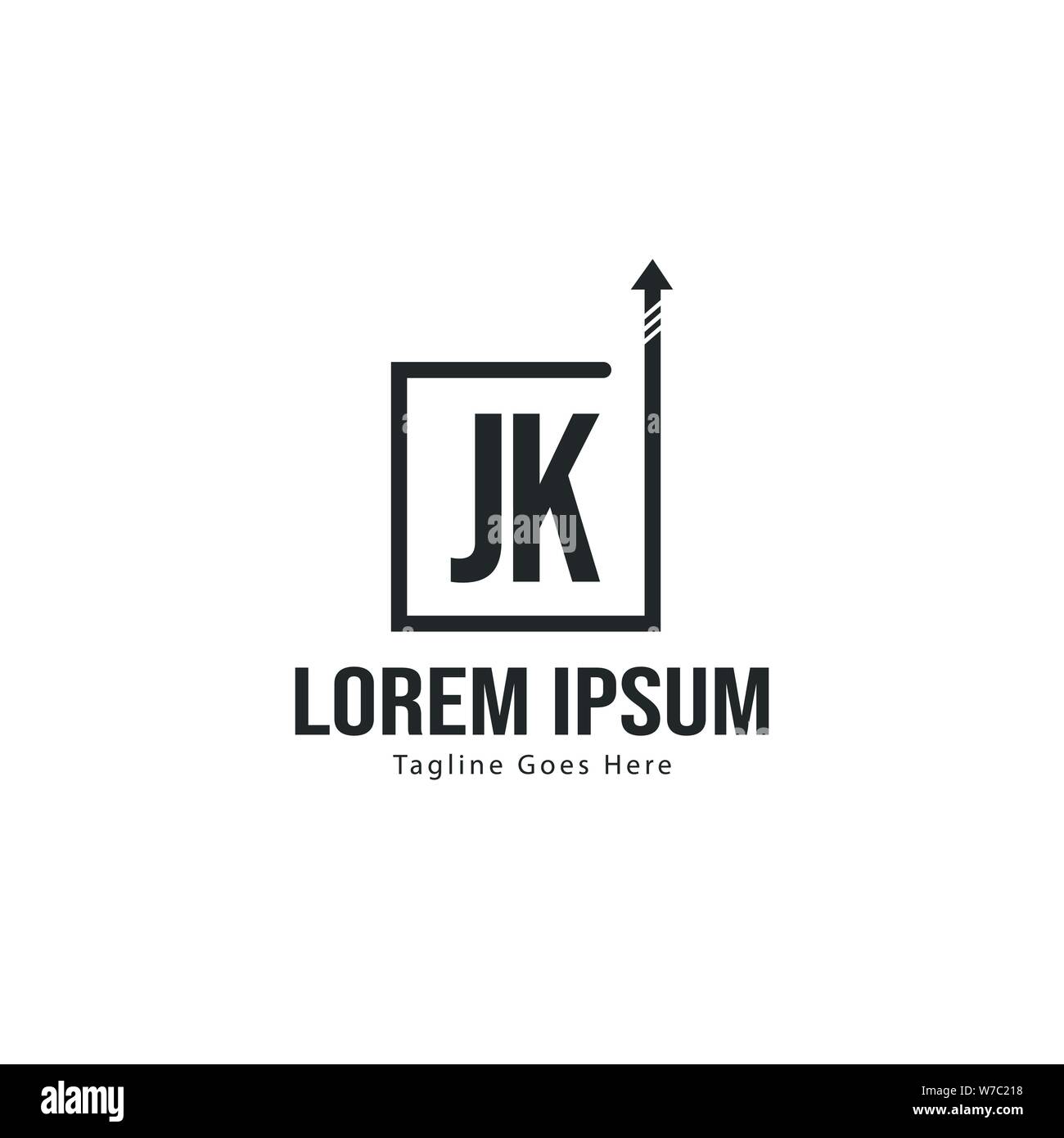 Initial JK logo template with modern frame. Minimalist JK letter logo ...