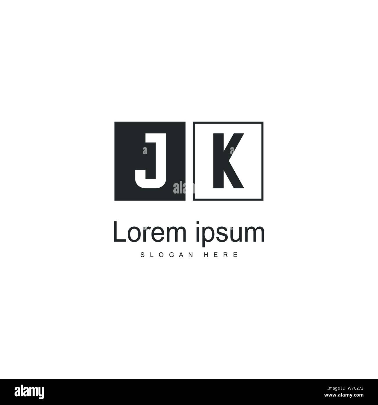 Initial JK logo template with modern frame. Minimalist JK letter logo vector illustration design ...