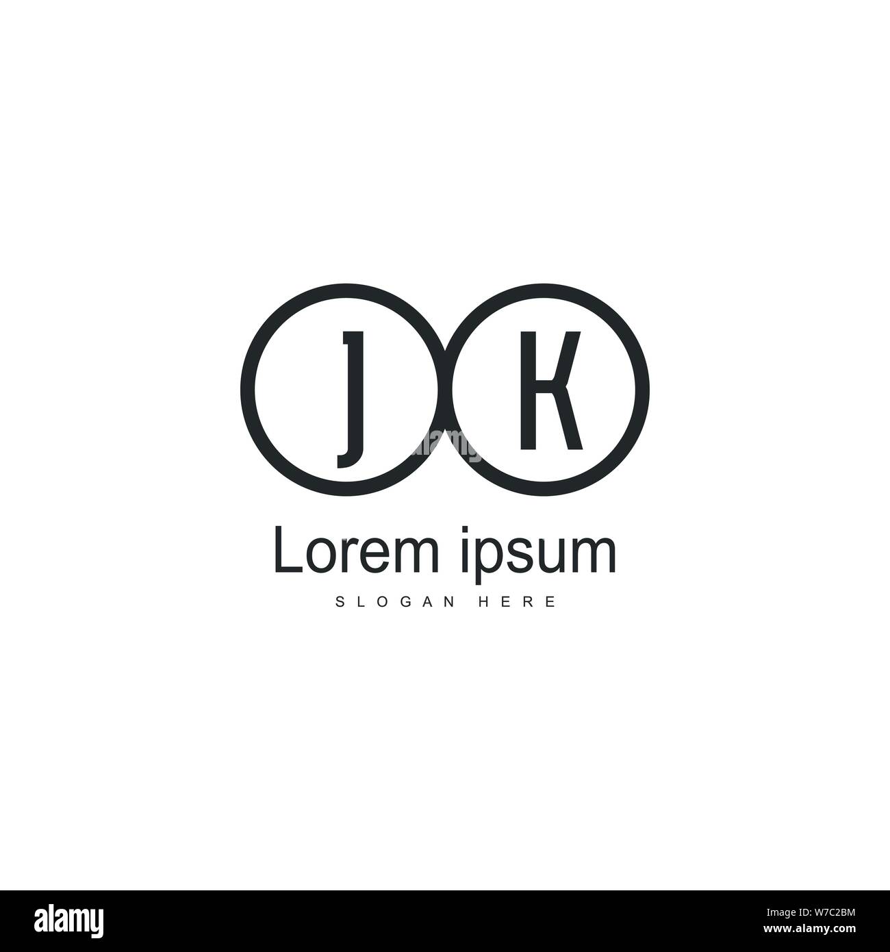 Initial JK logo template with modern frame. Minimalist JK letter logo vector illustration design ...