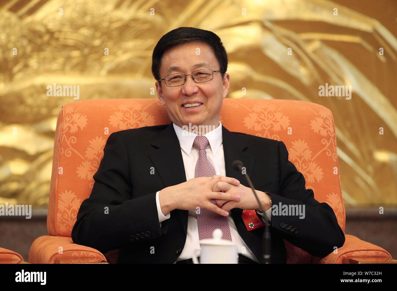 --FILE--Han Zheng, Secretary of the Shanghai Municipal Committee of the ...