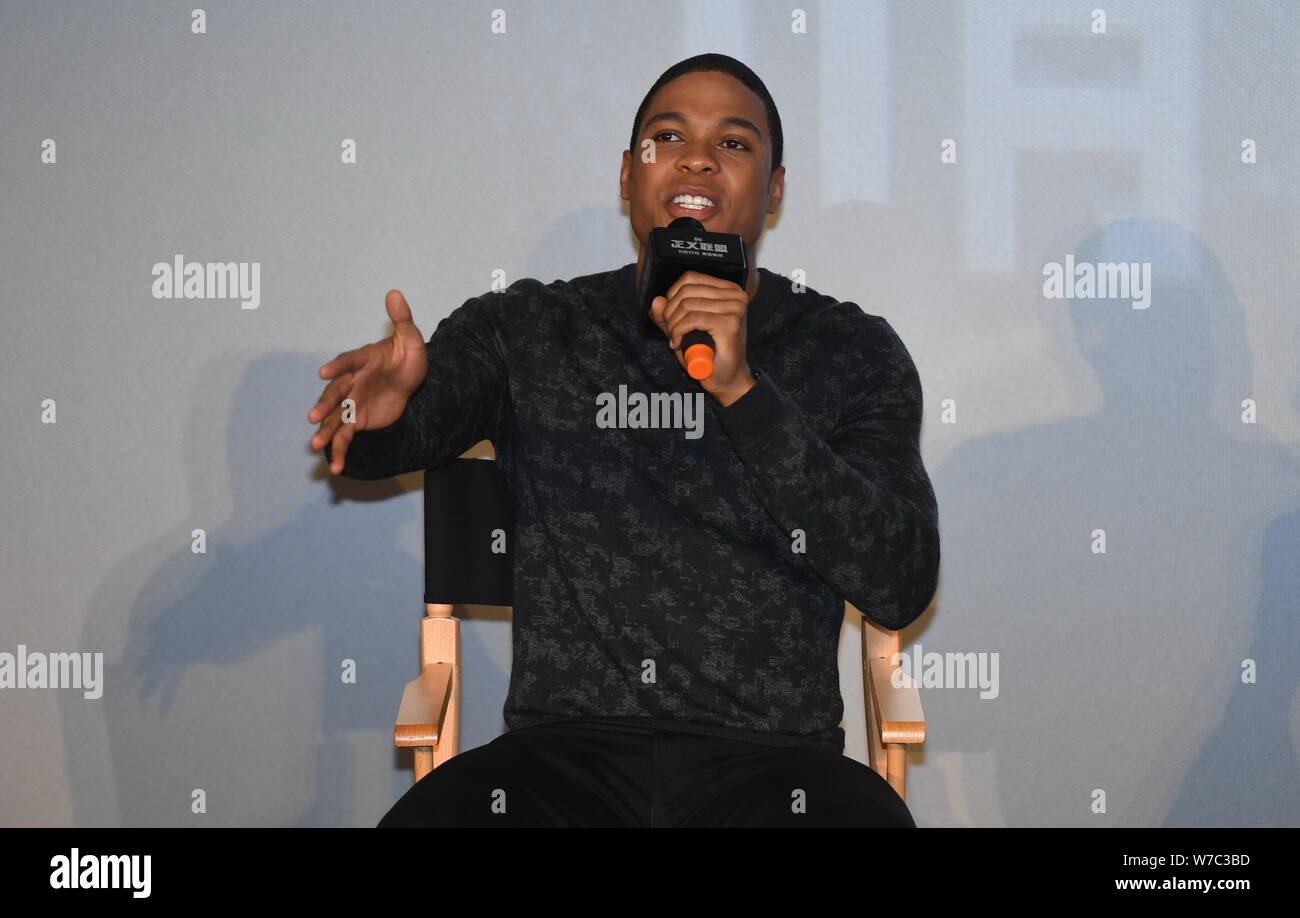 American actor Ray Fisher attends a press conference for his movie ...