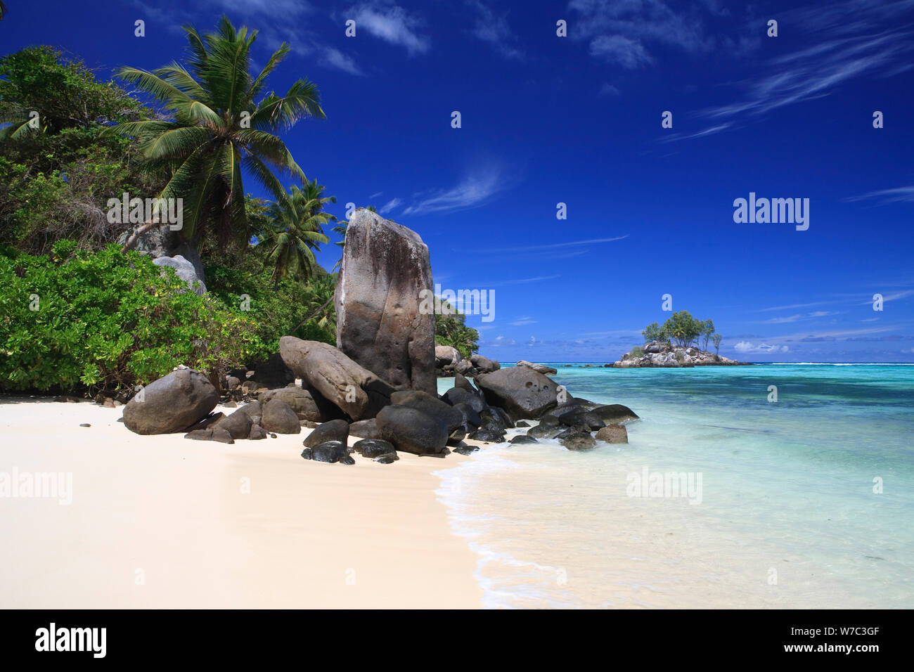 Scenic of the island of Mahe, Seychelles, Indian Ocean. One of the most ...