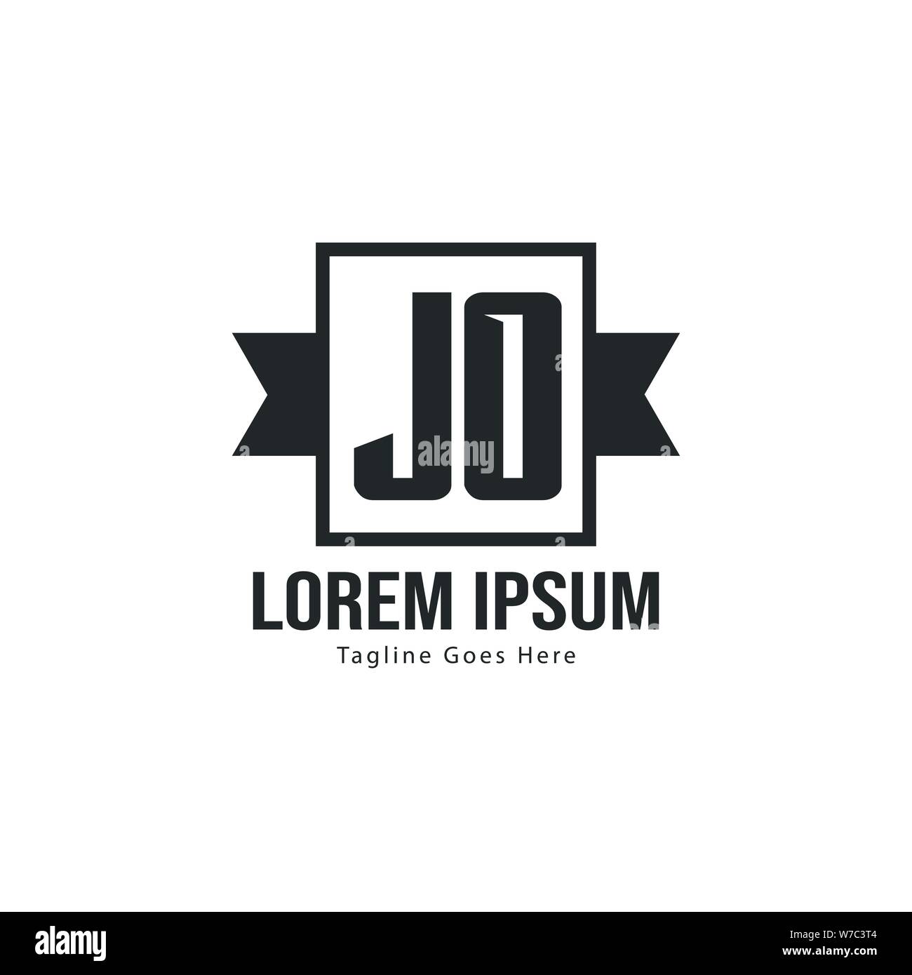 Initial JO logo template with modern frame. Minimalist JO letter logo ...