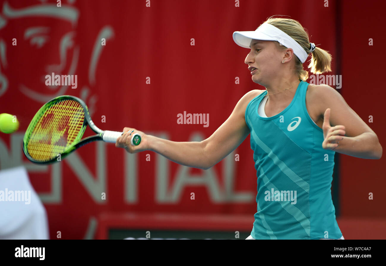 Daria Gavrilova of Australia returns a shot to Lizette Cabrera of ...
