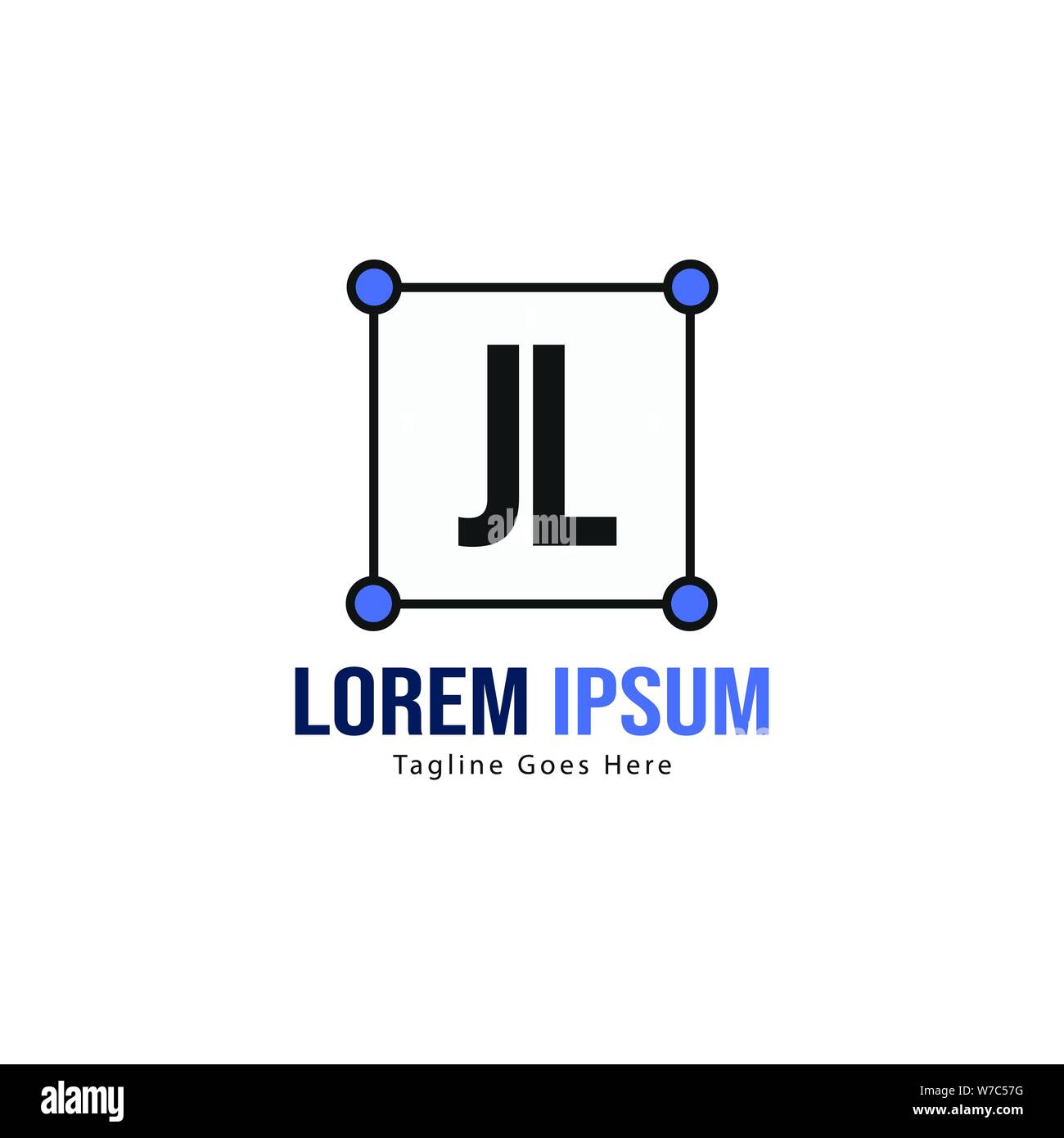 Initial JL logo template with modern frame. Minimalist JL letter logo ...