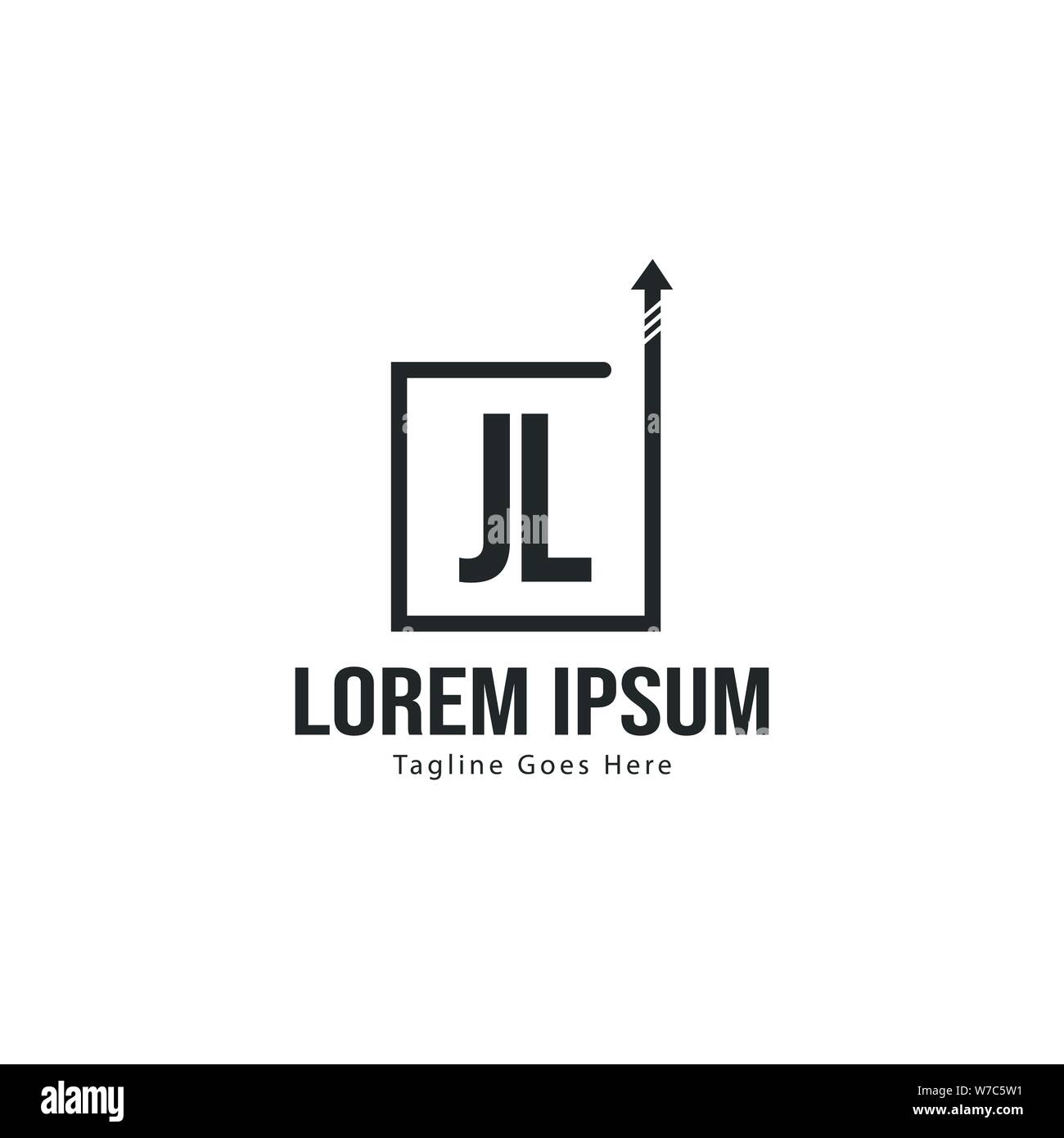 Initial JL logo template with modern frame. Minimalist JL letter logo ...