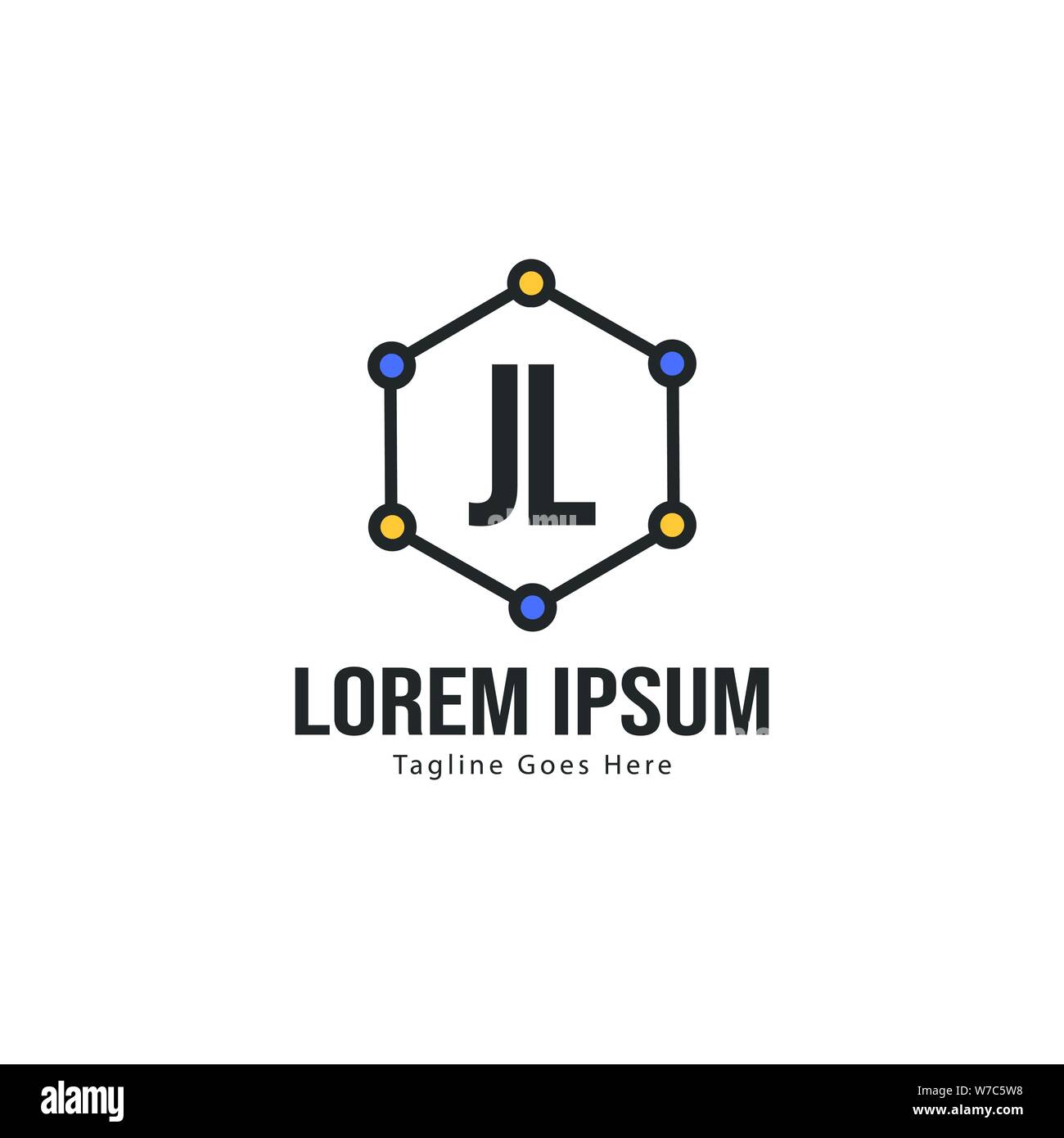 Initial JL logo template with modern frame. Minimalist JL letter logo ...