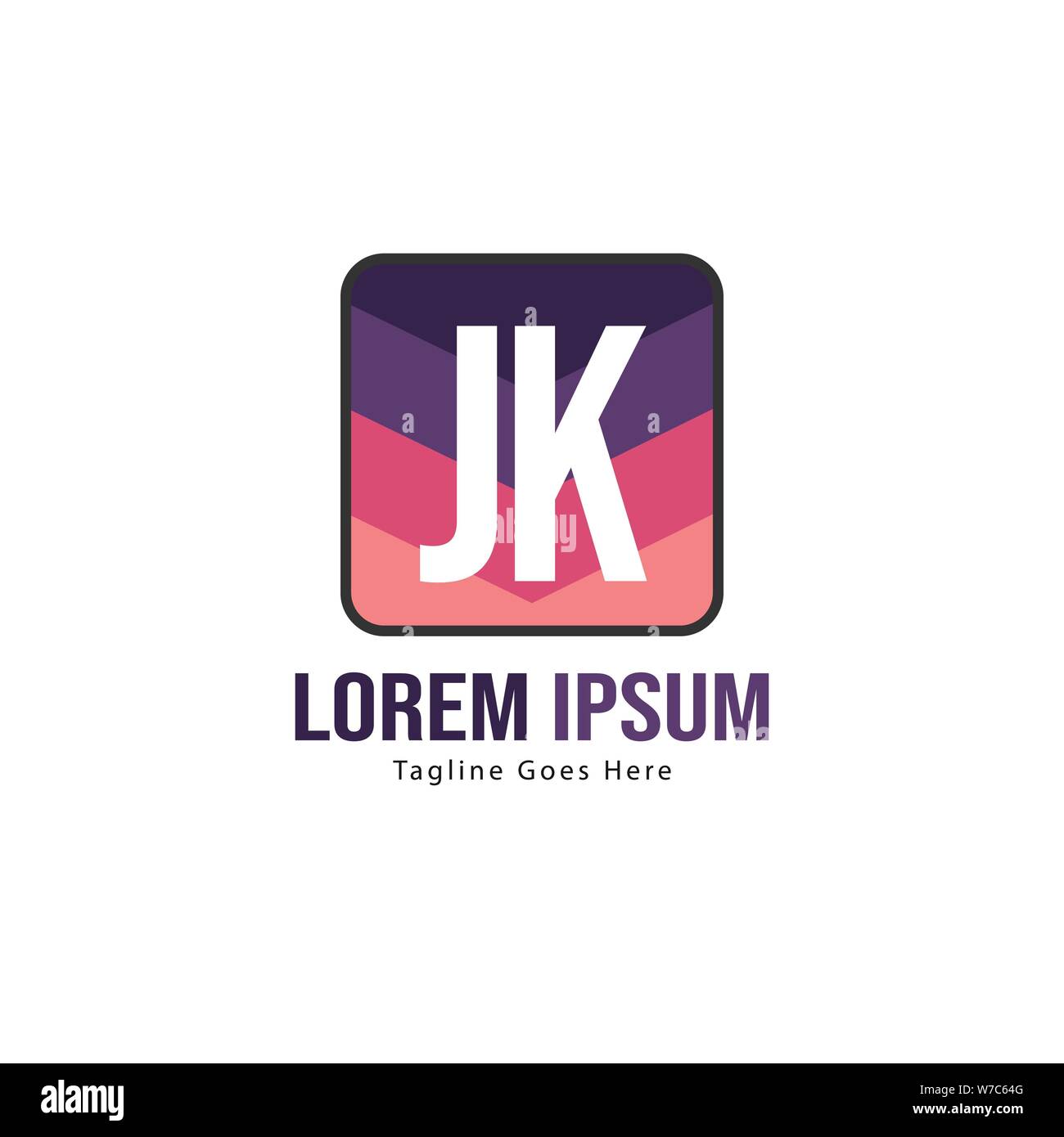 Initial JK logo template with modern frame. Minimalist JK letter logo vector illustration design ...