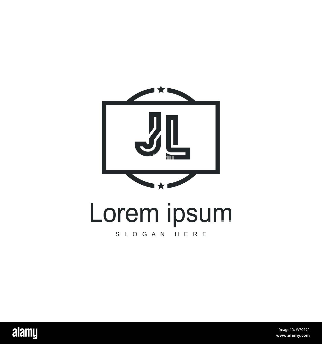 Initial JL logo template with modern frame. Minimalist JL letter logo ...
