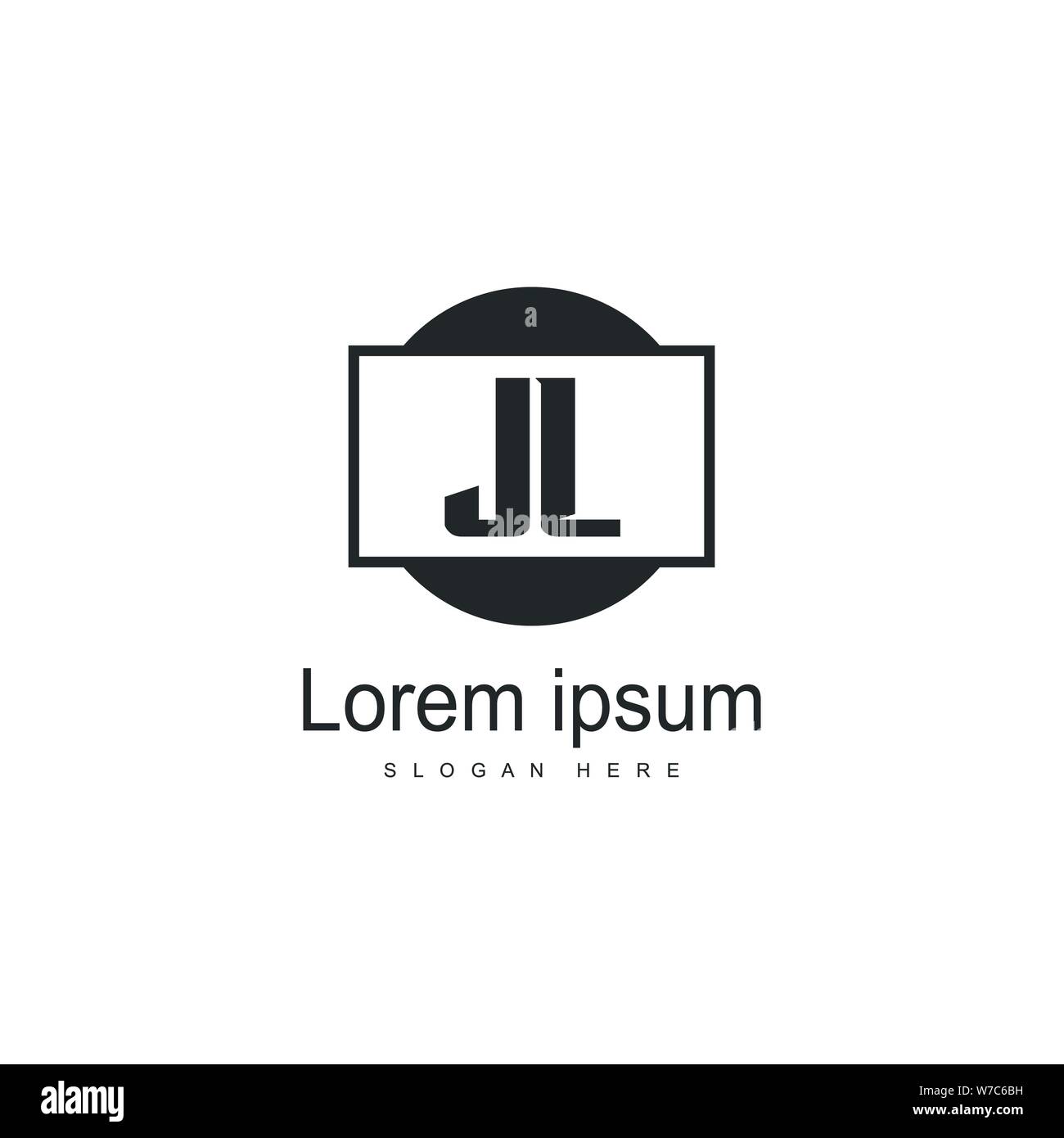 Initial JL logo template with modern frame. Minimalist JL letter logo ...