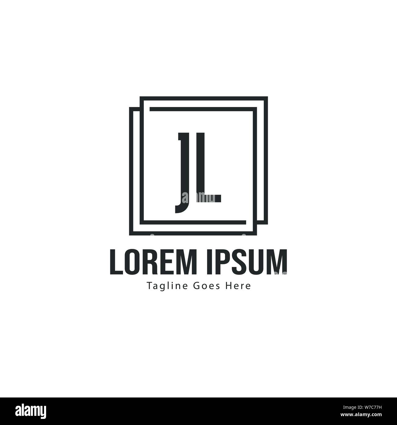 Initial JL logo template with modern frame. Minimalist JL letter logo ...