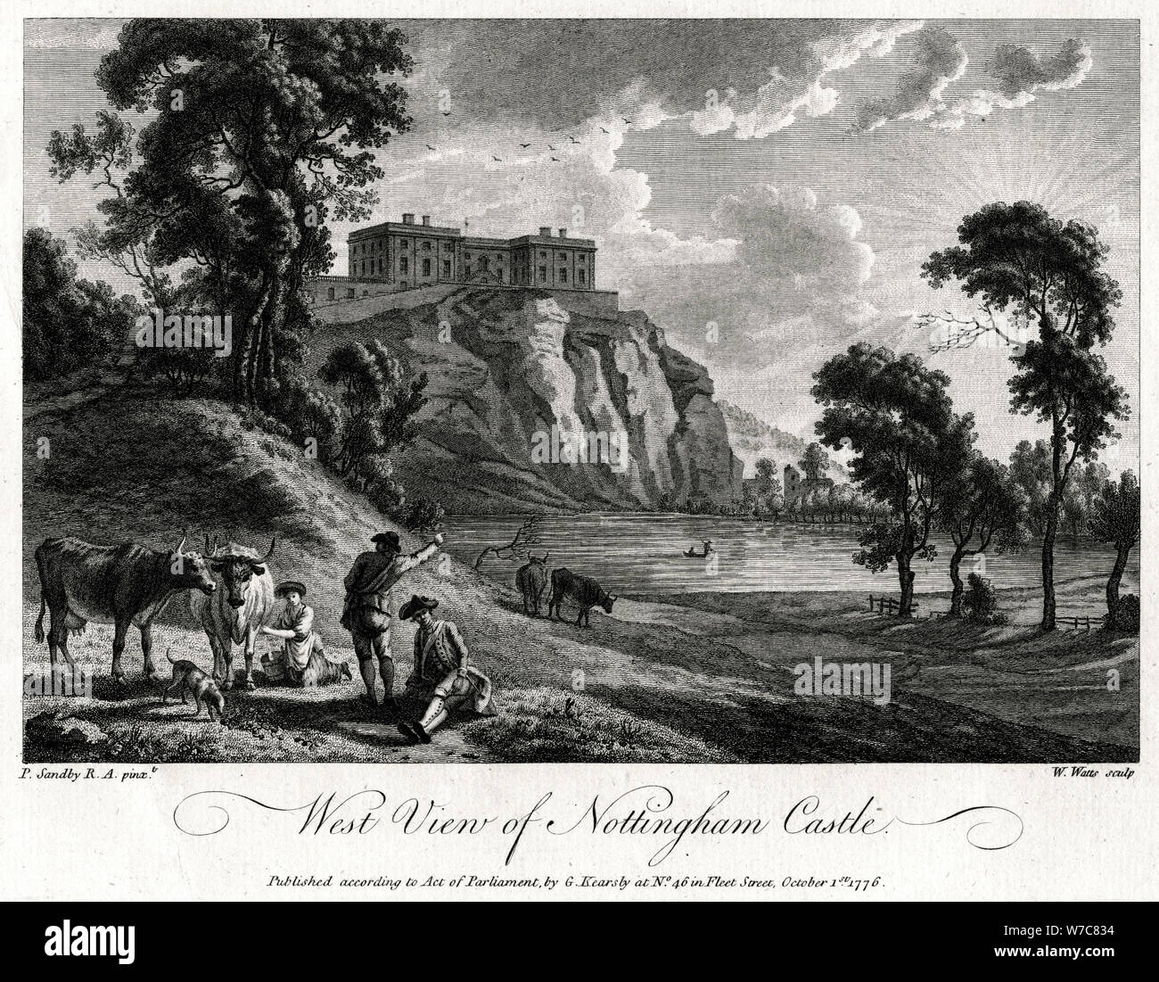 West view of Nottingham Castle, Nottinghamshire, 1776. Artist: William ...