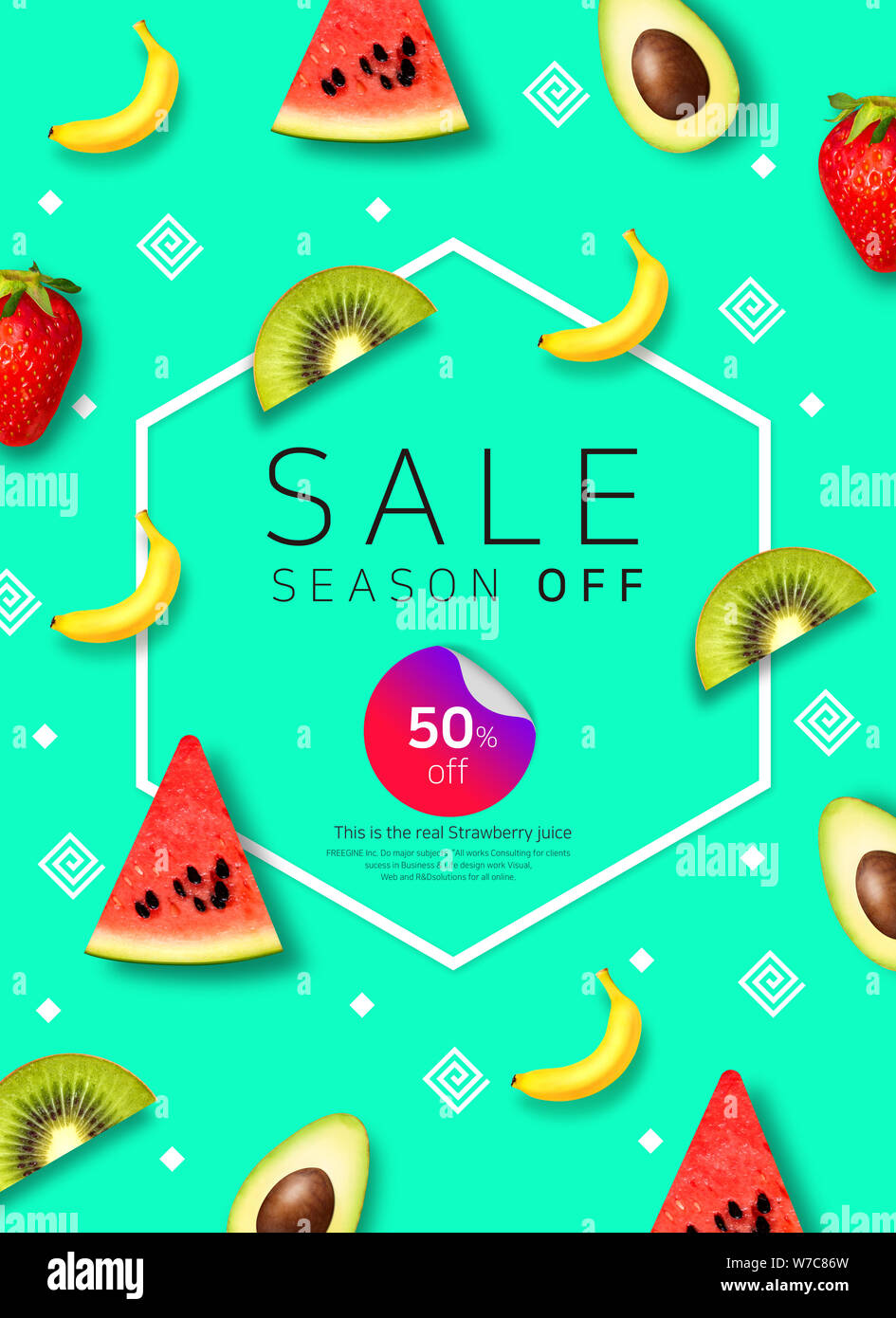 Tropical background for sale poster, banner design 002 Stock Photo - Alamy