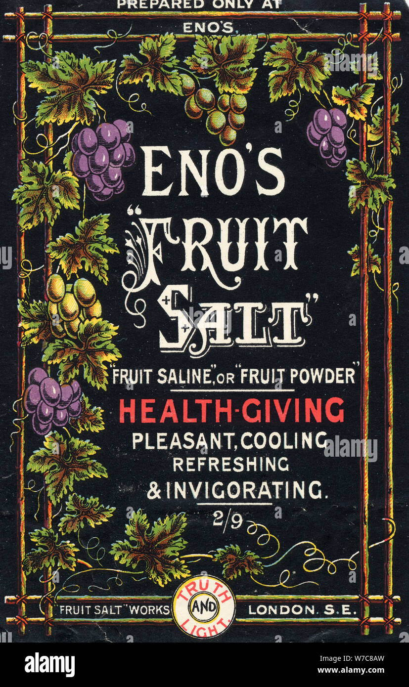 Eno's Fruit Salt, 19th century. Artist: Unknown Stock Photo - Alamy