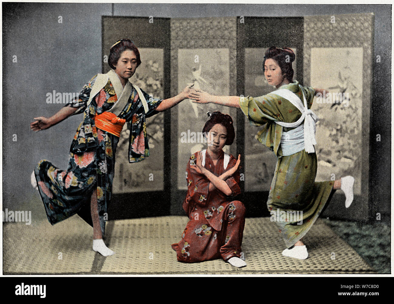 'A Family Dance in Japan', c1890. Artist: Charles Gillot Stock Photo ...