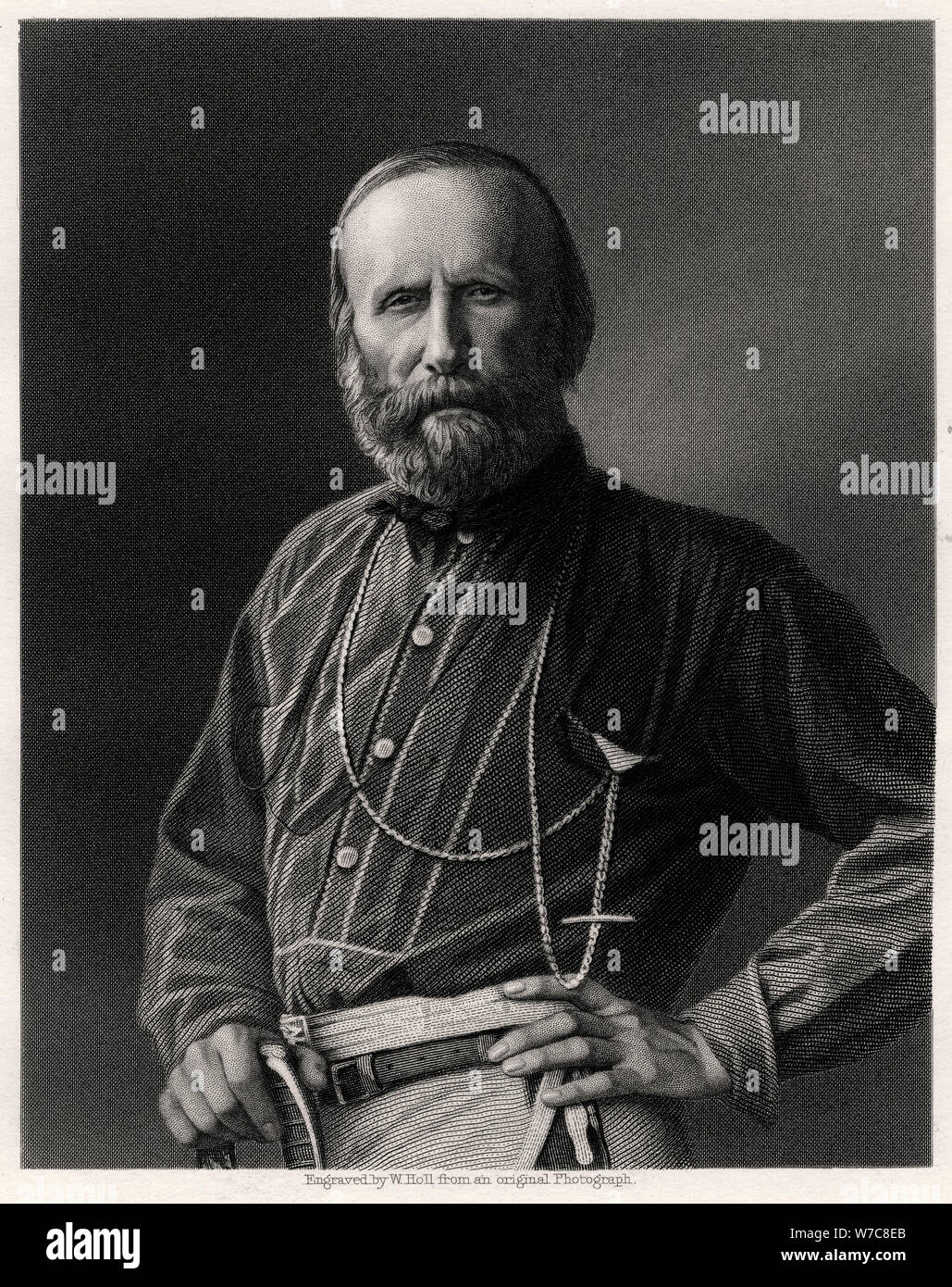 Guiseppe Garibaldi, Italian patriot, 19th century. Artist: W Holl Stock ...