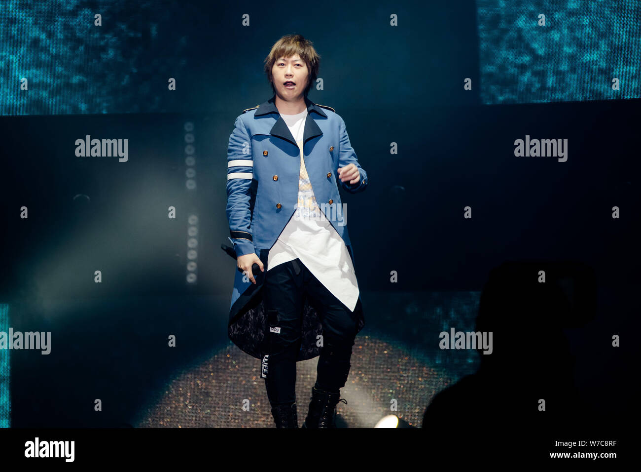 Chen Hsin-hung, better known by his stage name Ashin, of Taiwanese rock band Mayday, performs at ...