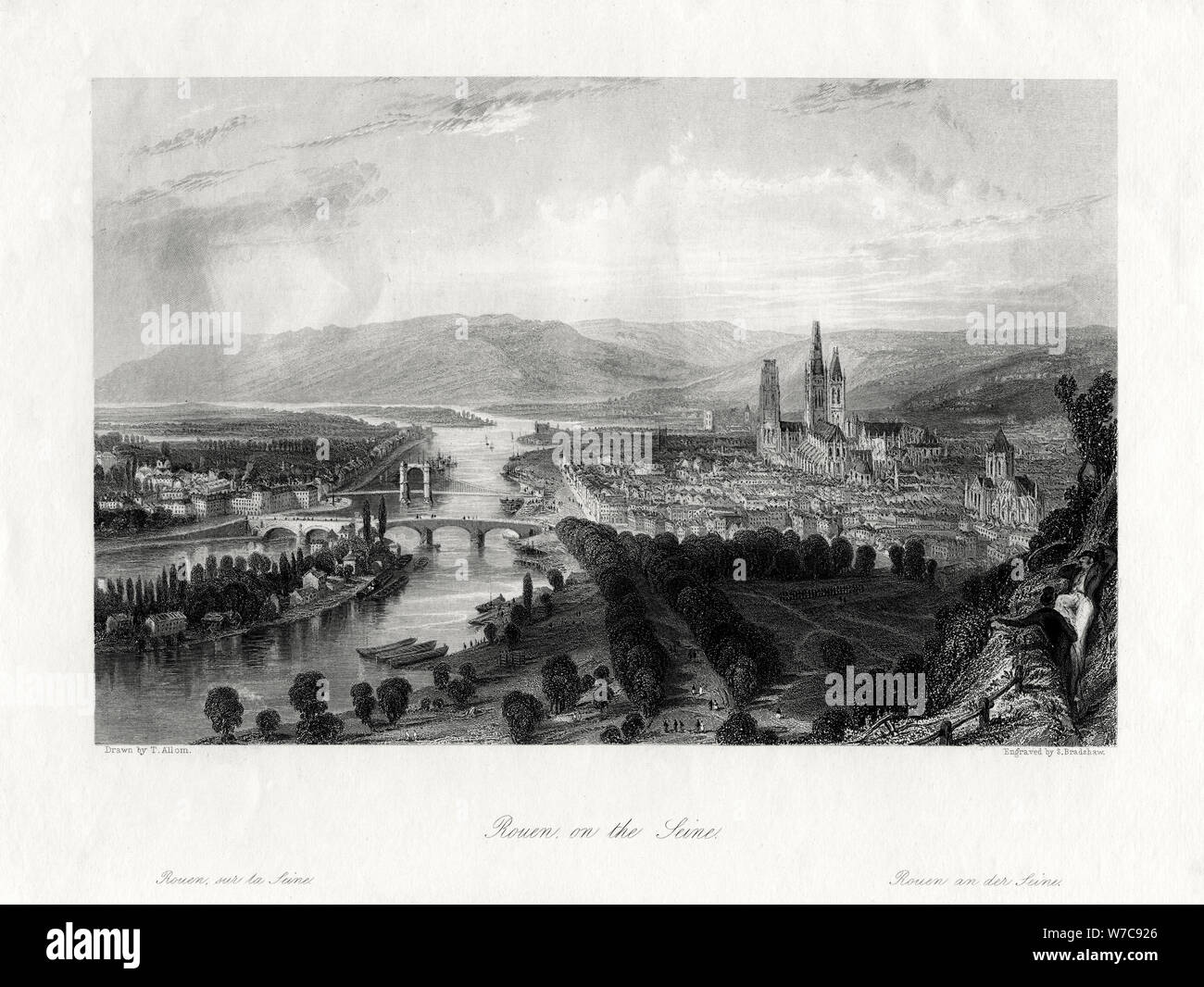 Rouen on the Seine, France, 1875. Artist: S Bradshaw Stock Photo - Alamy