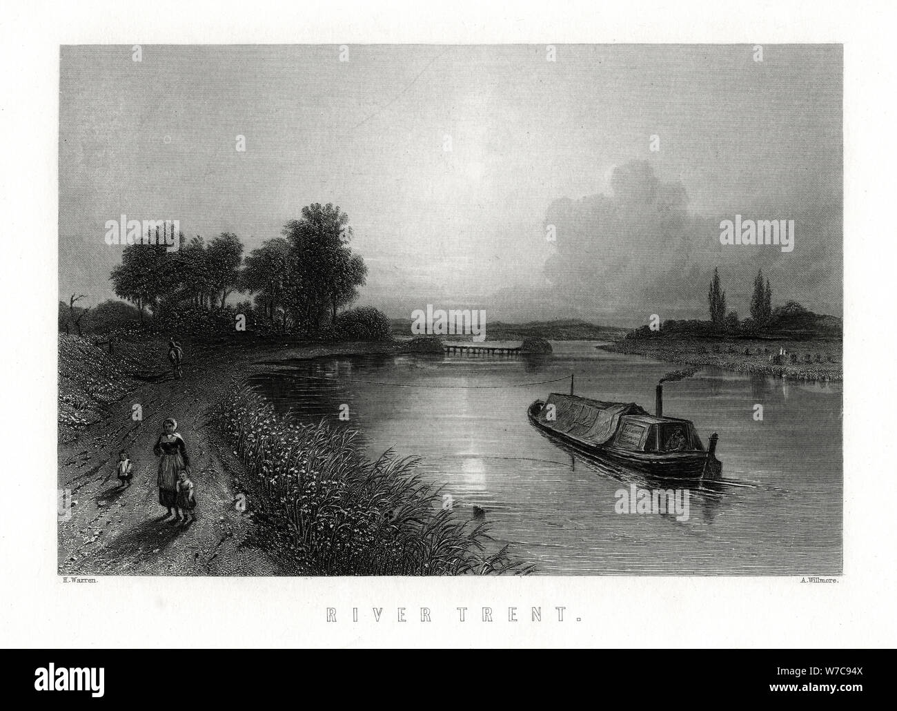 The River Trent, England, 1883.Artist: A Willmore Stock Photo - Alamy