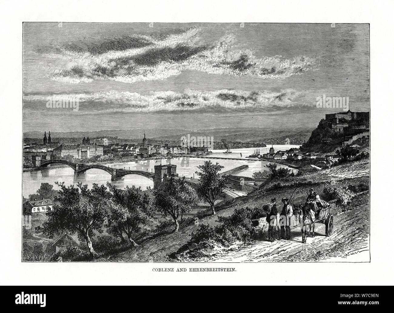 Koblenz and Festung Ehrenbreitstein, Germany, 1879. Artist: Unknown ...