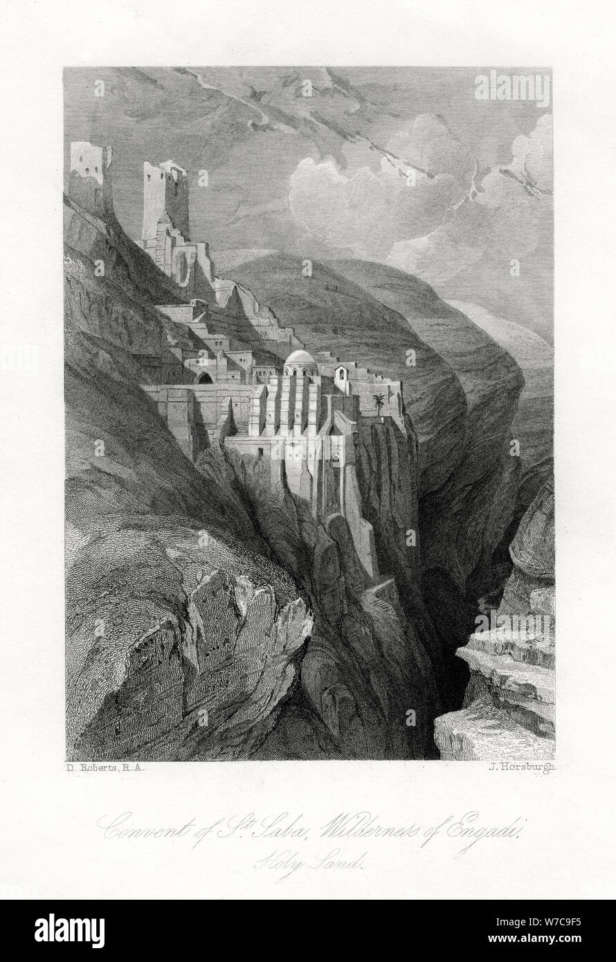 'The Convent of St Saba, Wilderness of Engadi, Holy Land', 19th century ...
