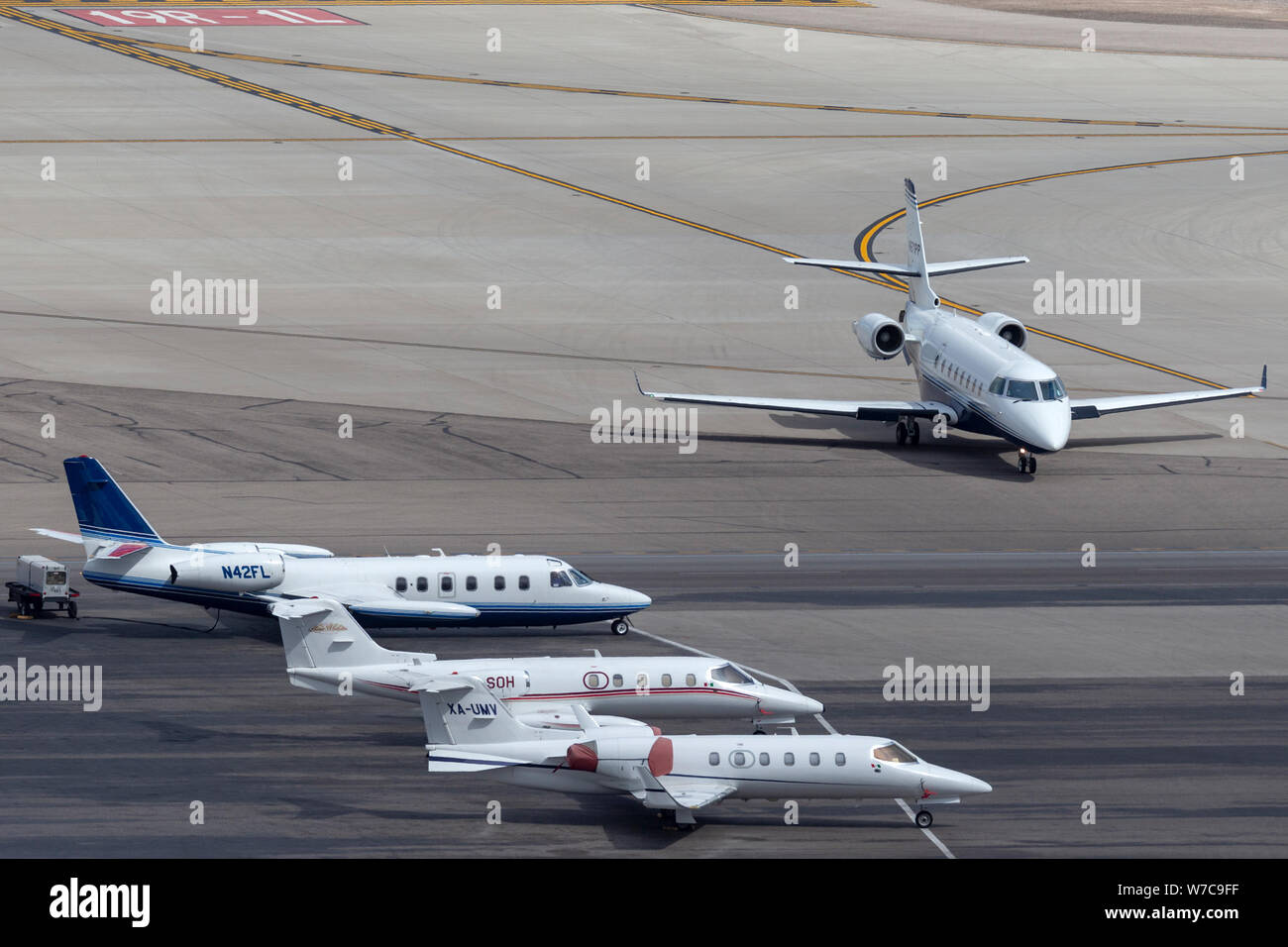 Overview of the private jet ramp at McCarran International Airport Las ...
