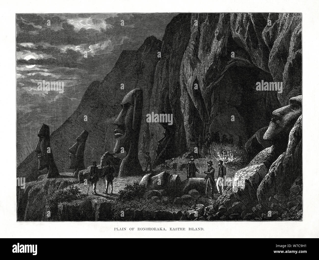 'Plain of Ronororaka, Easter Island', 1877. Artist: Unknown Stock Photo ...