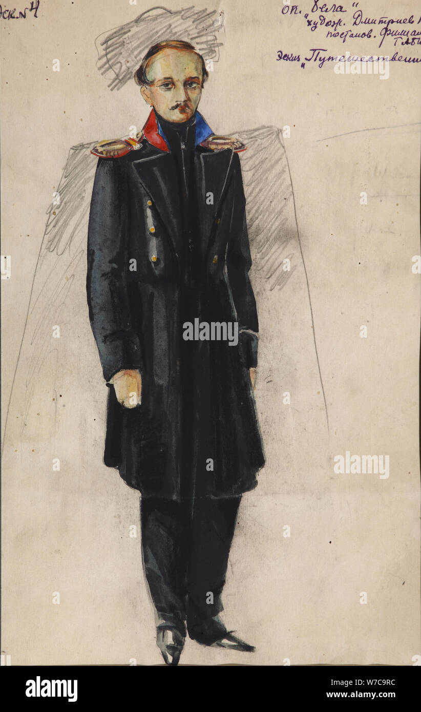 Lermontov. Costume design for the opera Béla by A. Alexandrov, 1946 ...