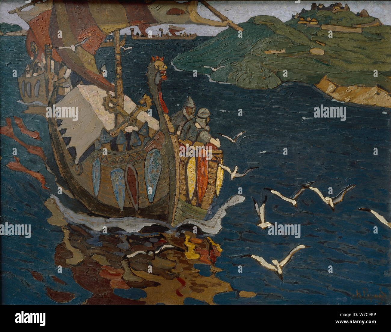 Overseas Guests, 1902. Artist: Roerich, Nicholas (1874-1947 Stock Photo ...